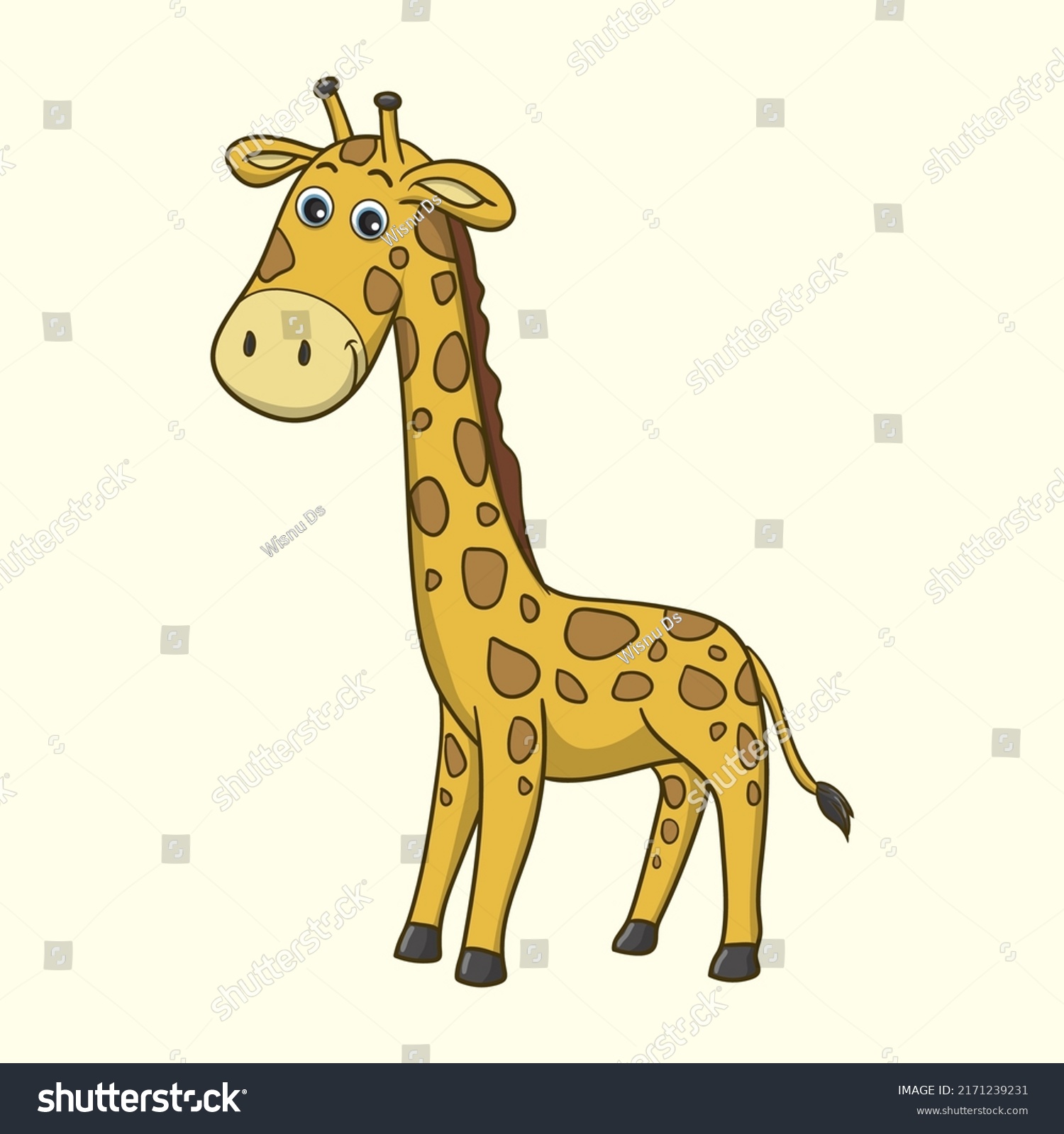 Cute Giraffe Cartoon Vector Illustration Stock Vector (Royalty Free ...