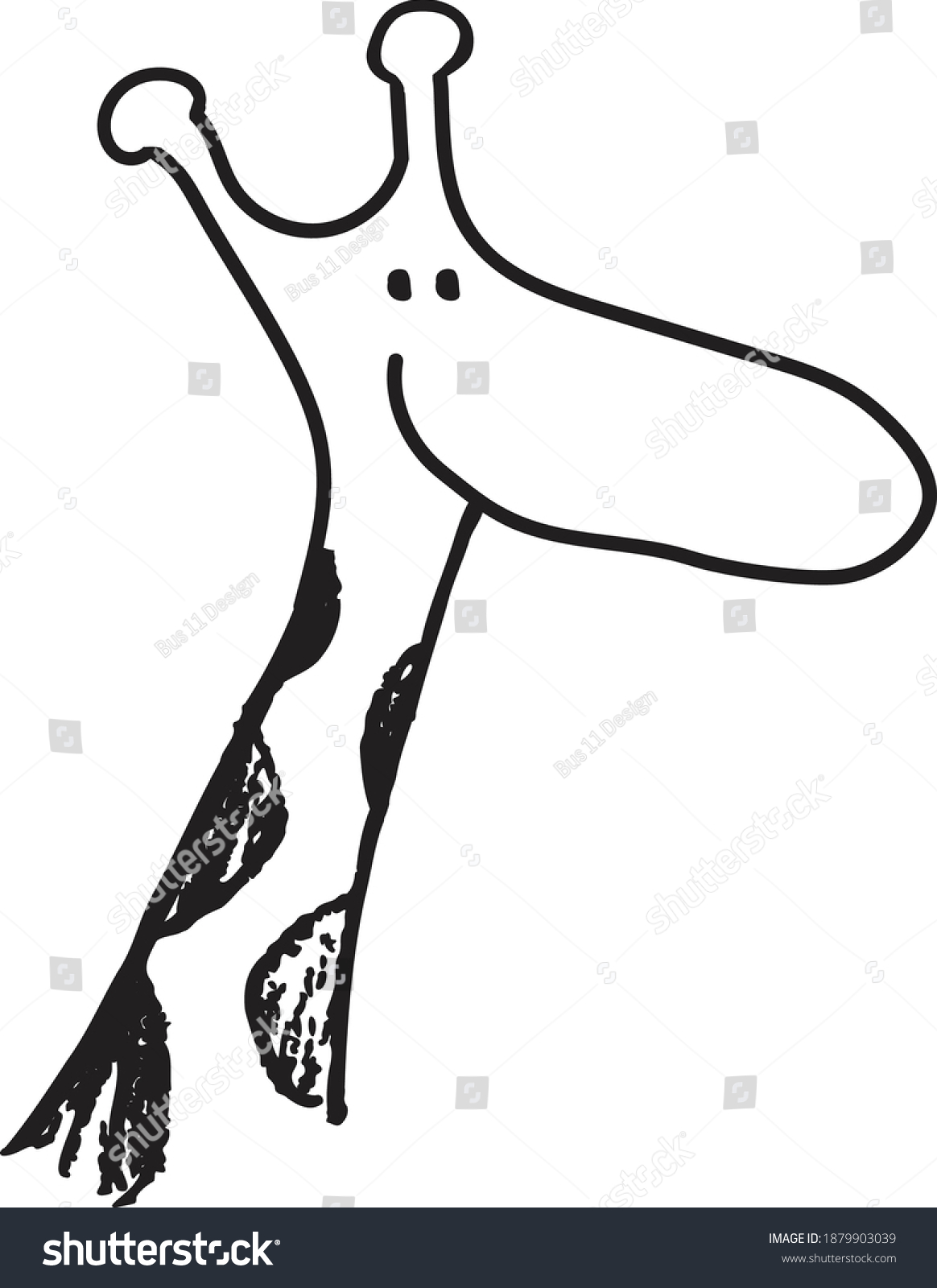 Cute Giraffe Head Neck Smiling Stock Vector (Royalty Free) 1879903039