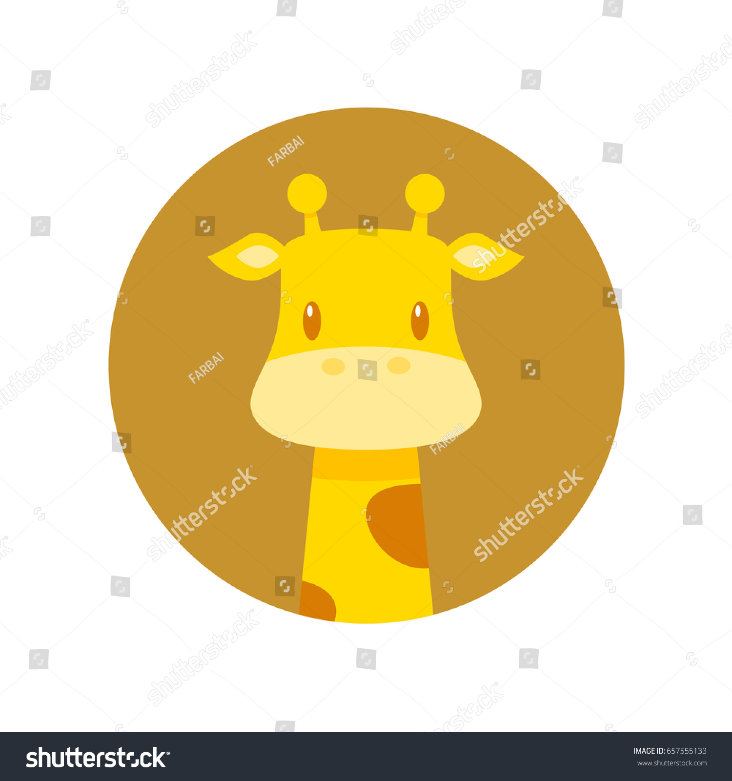 Cute Giraffe Icon Vector Stock Vector (Royalty Free) 657555133 ...