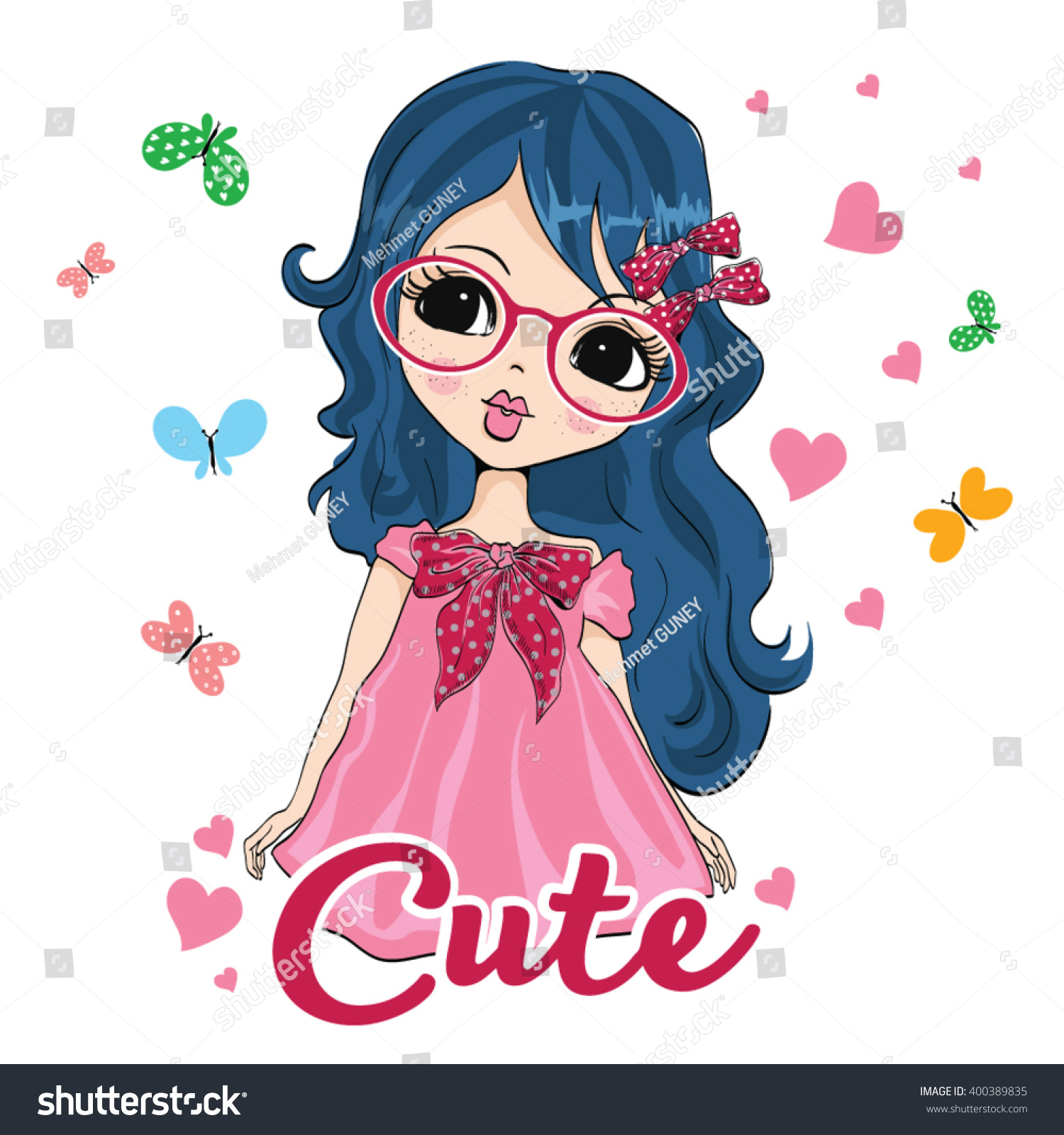 Cute Girl Stock Vector 400389835 - Shutterstock