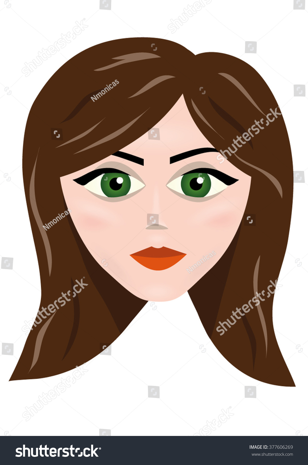 Cute Girl Face Vector Stock Vector Royalty Free 377606269 Shutterstock