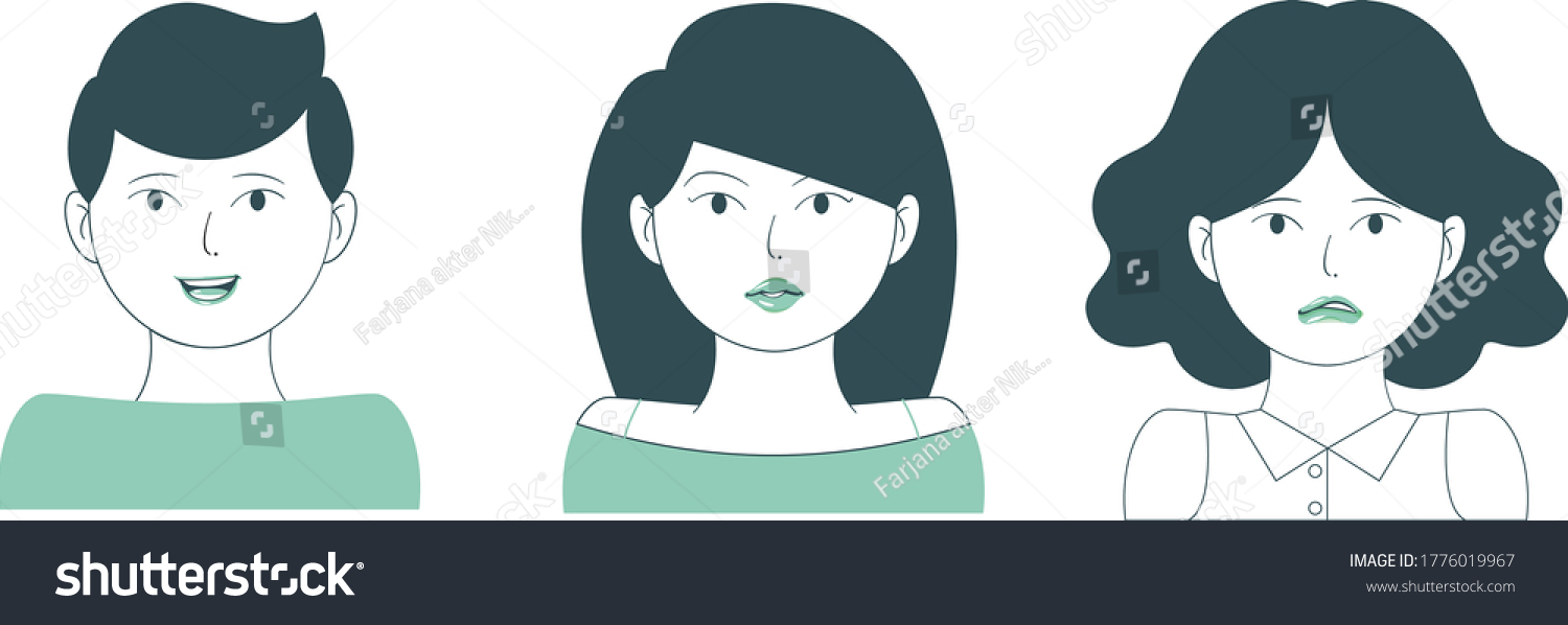 Cute Girl Face Vector Art Stock Vector Royalty Free 1776019967 Shutterstock