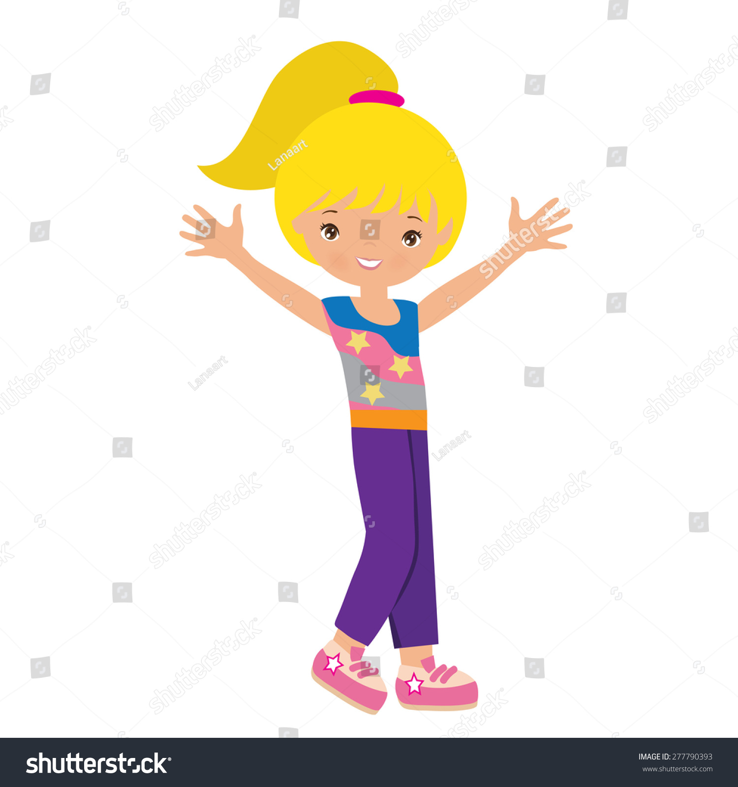 Cute Girl Vector Illustration Stock Vector (Royalty Free) 277790393 ...
