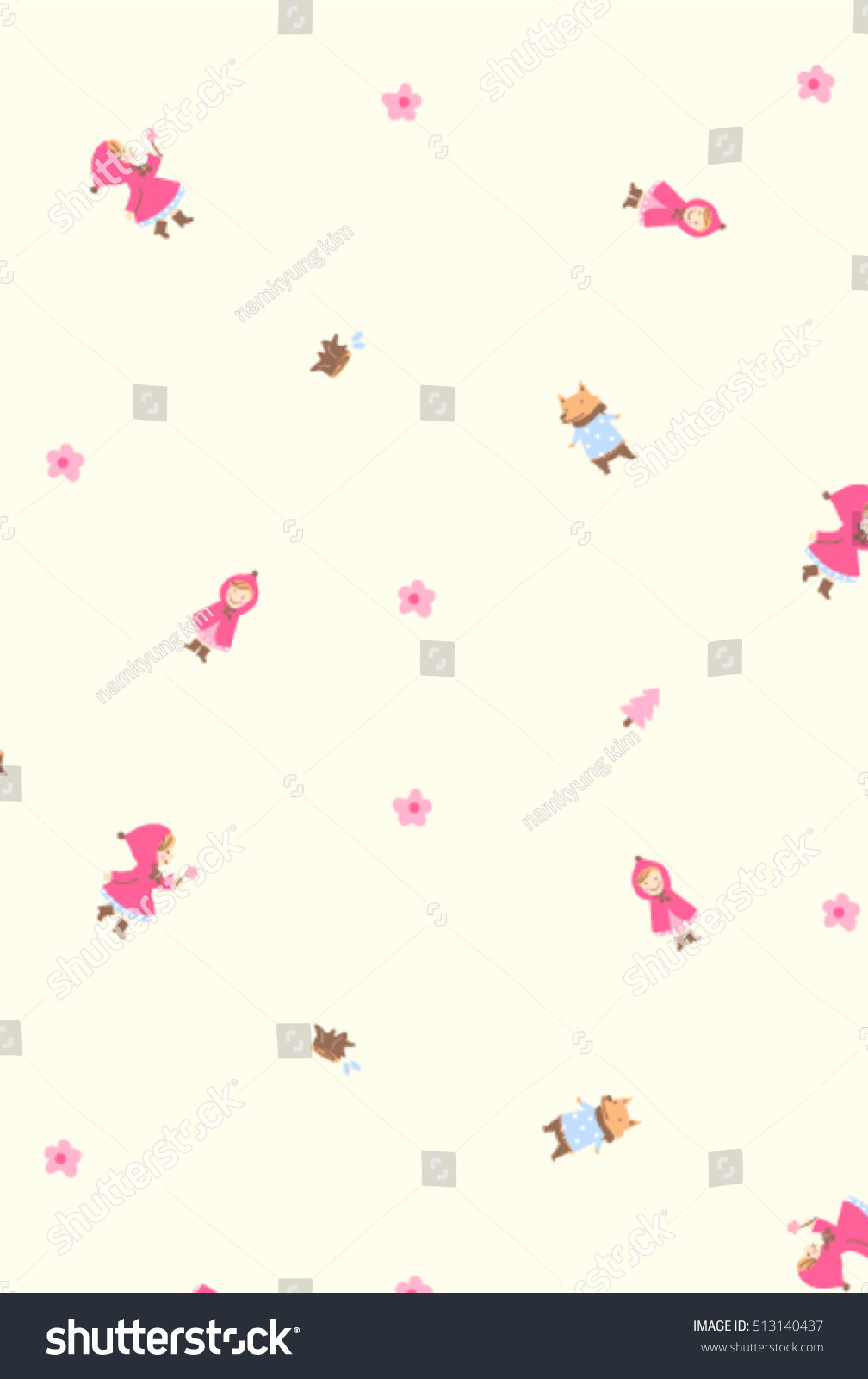 Cute Girls Pattern Stock Vector (Royalty Free) 513140437 | Shutterstock