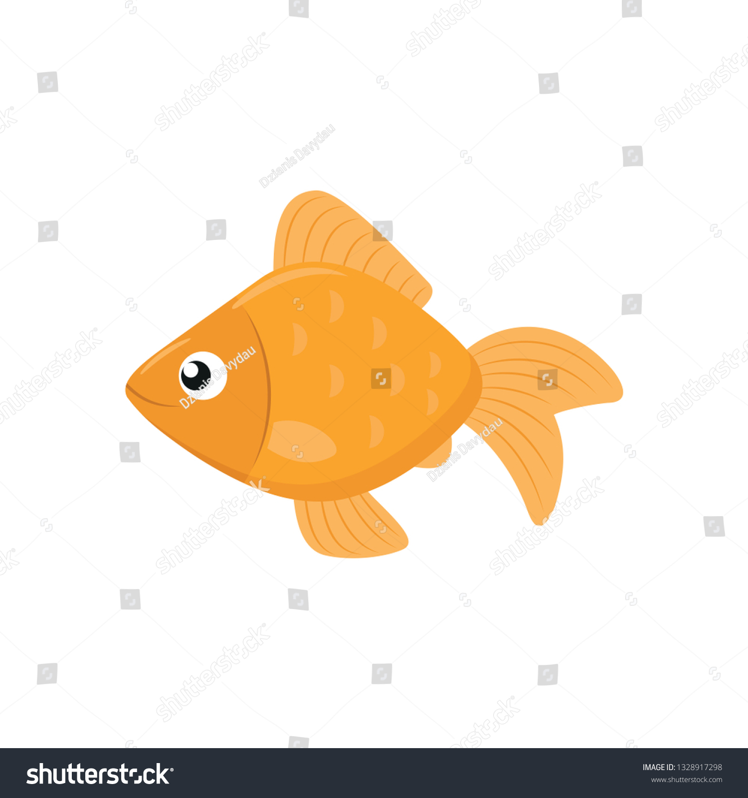 Cute Goldfish Icon Stock Vector (Royalty Free) 1328917298 | Shutterstock