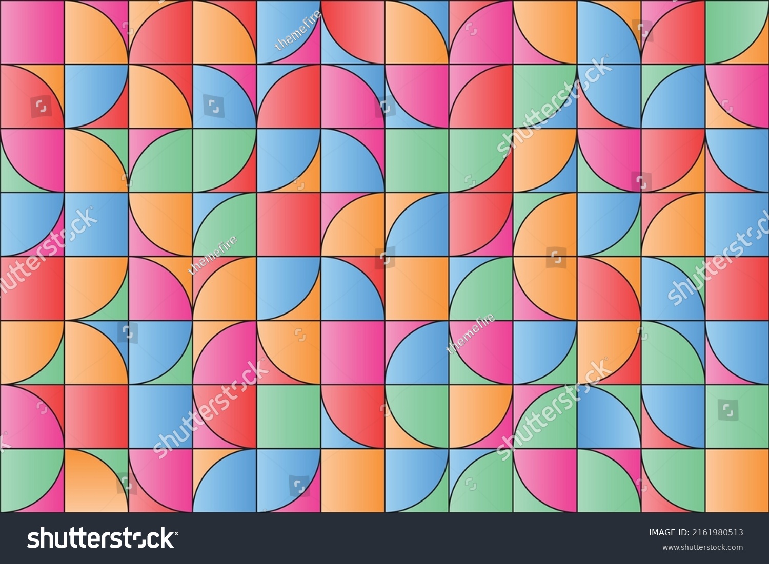 Cute Gradient Half Circles Seamless Pattern Stock Vector (Royalty Free ...
