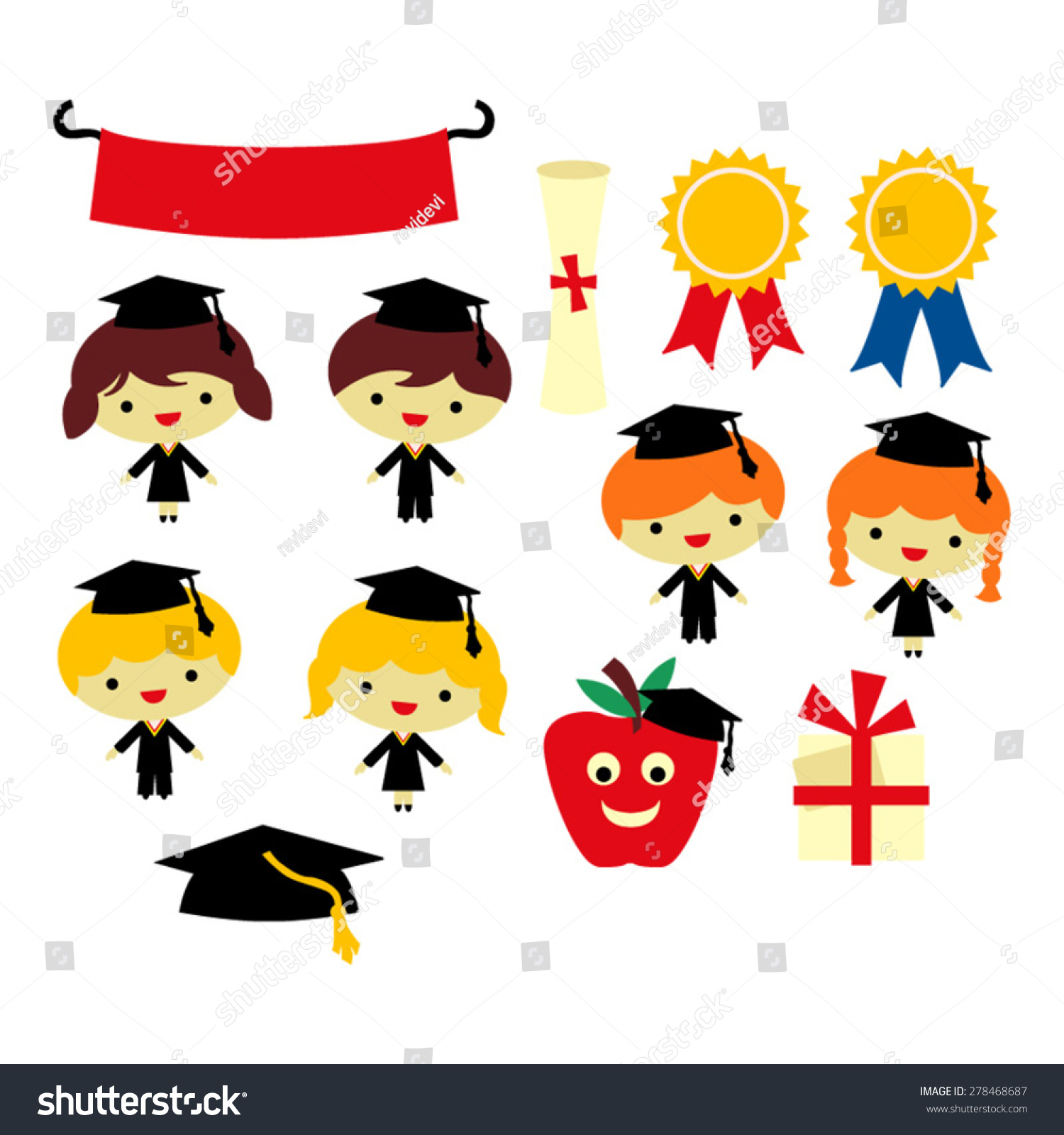 Cute Graduation Vector Stock Vector (Royalty Free) 278468687