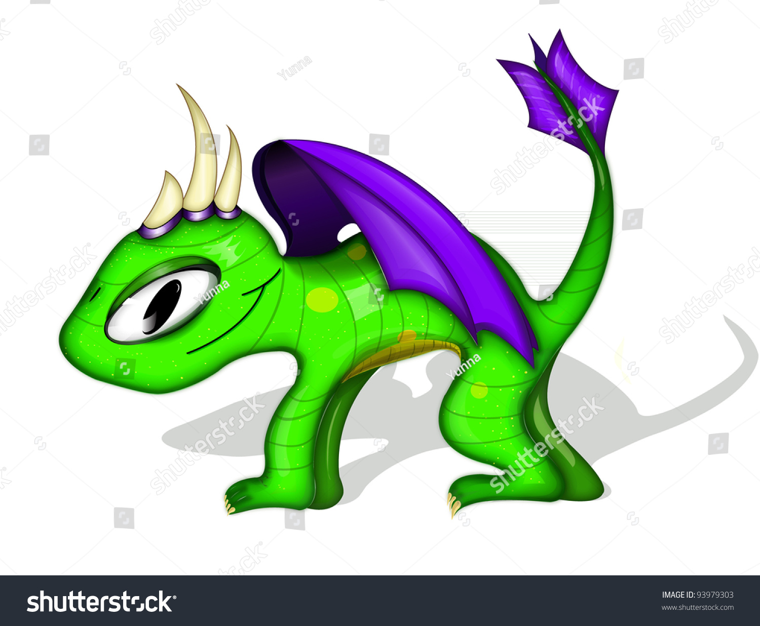 Cute Green Dragon Vector Illustration Eps Stock Vector (Royalty Free ...