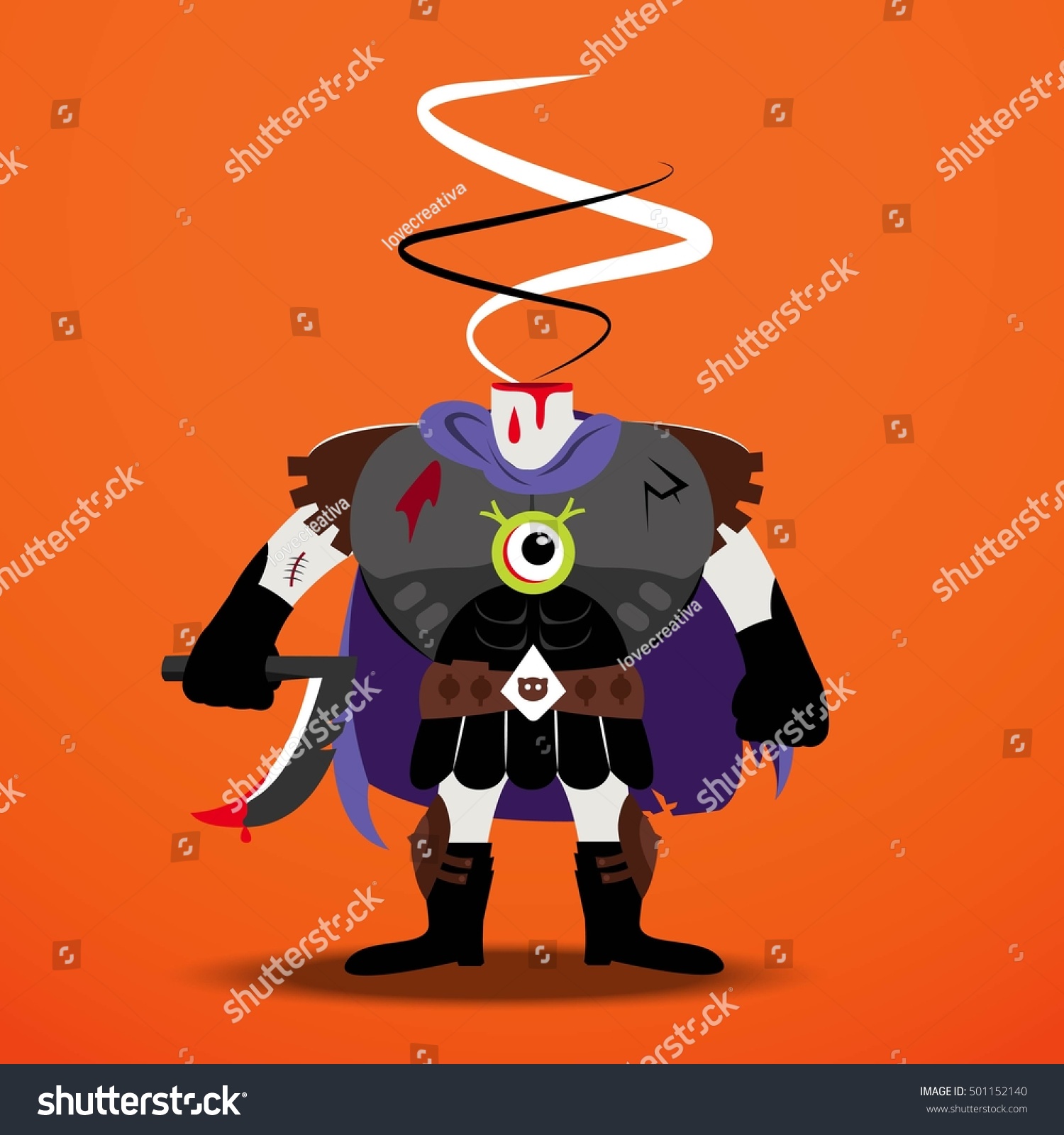 Cute Halloween Ghost Headless Cartoon Vector Stock Vector (Royalty Free ...