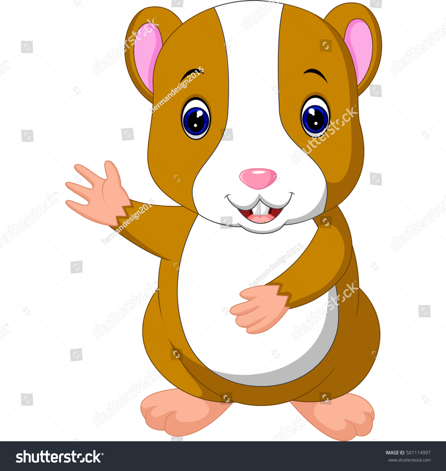 Cute Hamster Waving Hand Stock Vector (Royalty Free) 501114997