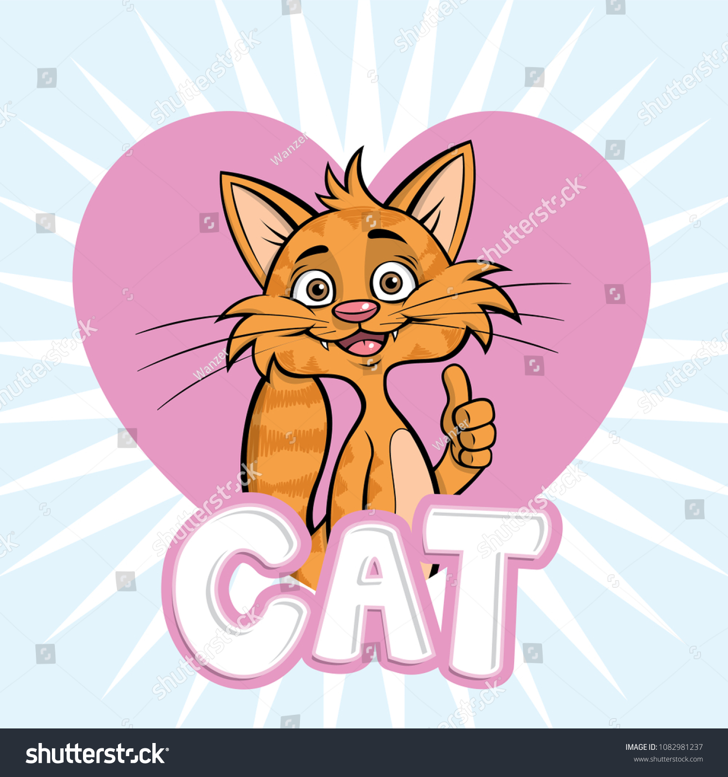 Cute Hand Drawn Cat Text Stock Vector (Royalty Free) 1082981237