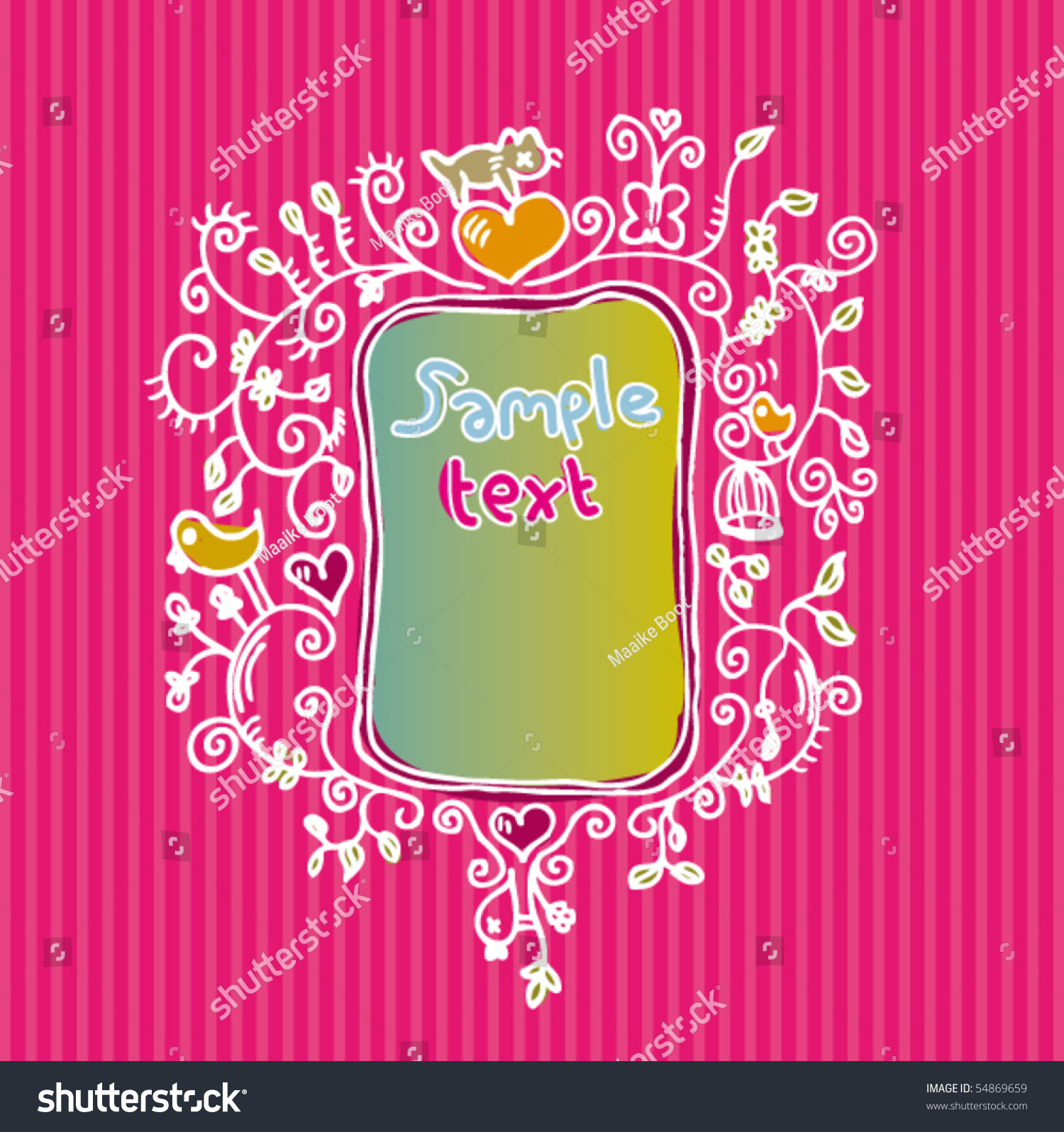 Cute Hand Drawn Doodle Frame Vector Stock Vector (Royalty Free ...
