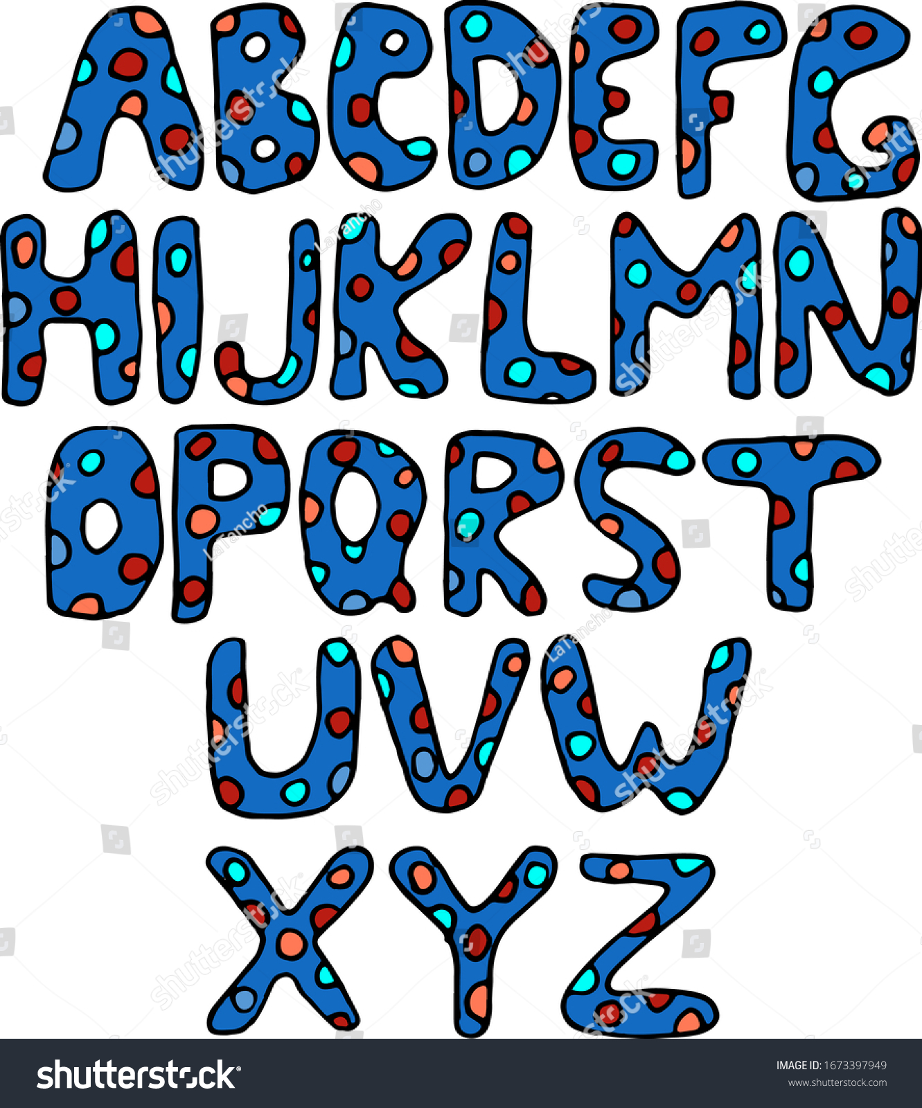 Cute Hand Drawn Font Vector Letters Stock Vector (Royalty Free ...