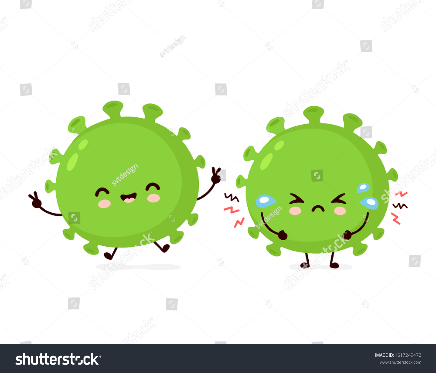 Cute Happy Sad Cry Good Probiotic Stock Vector Royalty Free 1617249472
