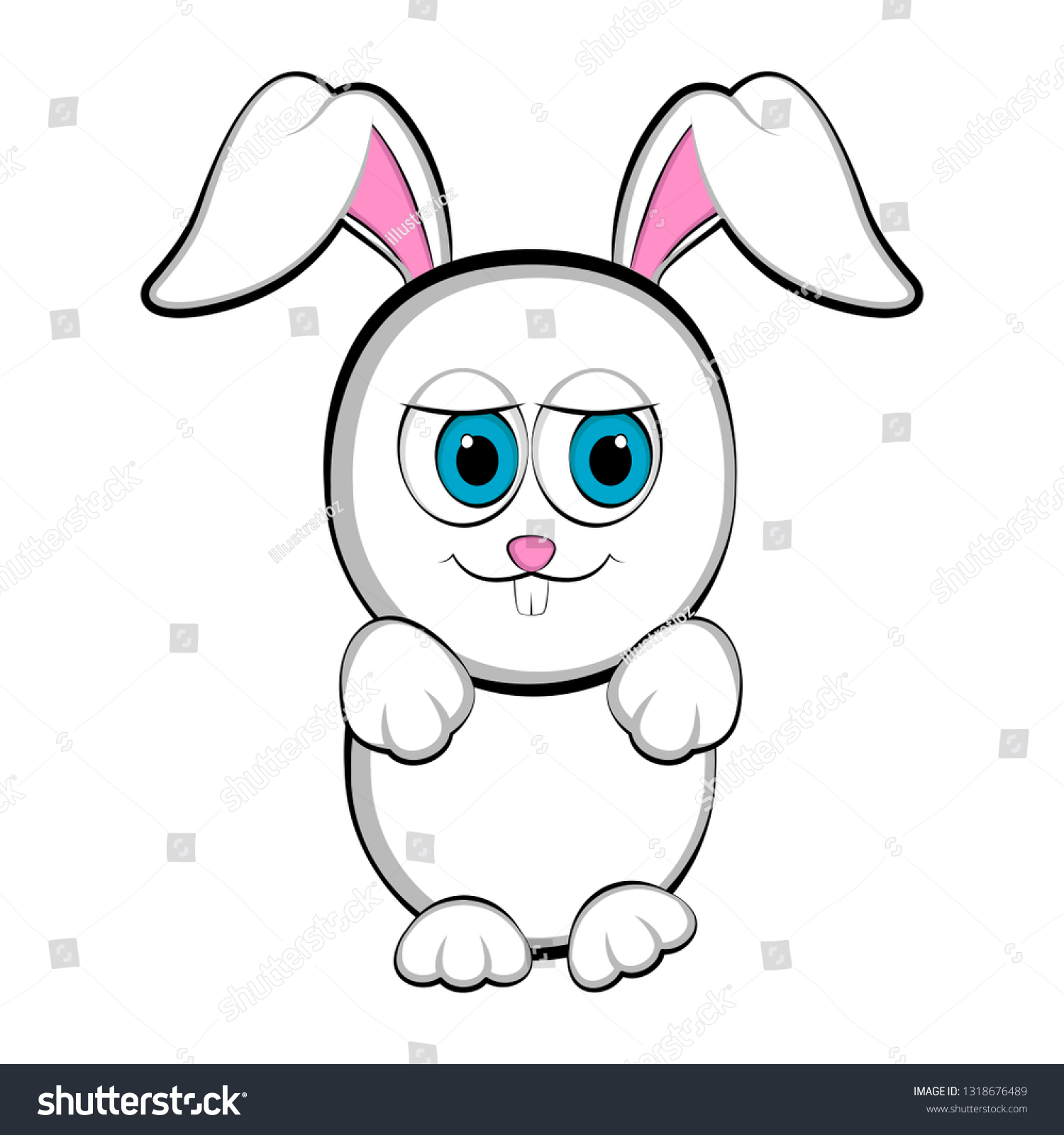 Cute Happy Easter Bunny Vector Illustration Stock Vector (Royalty Free ...