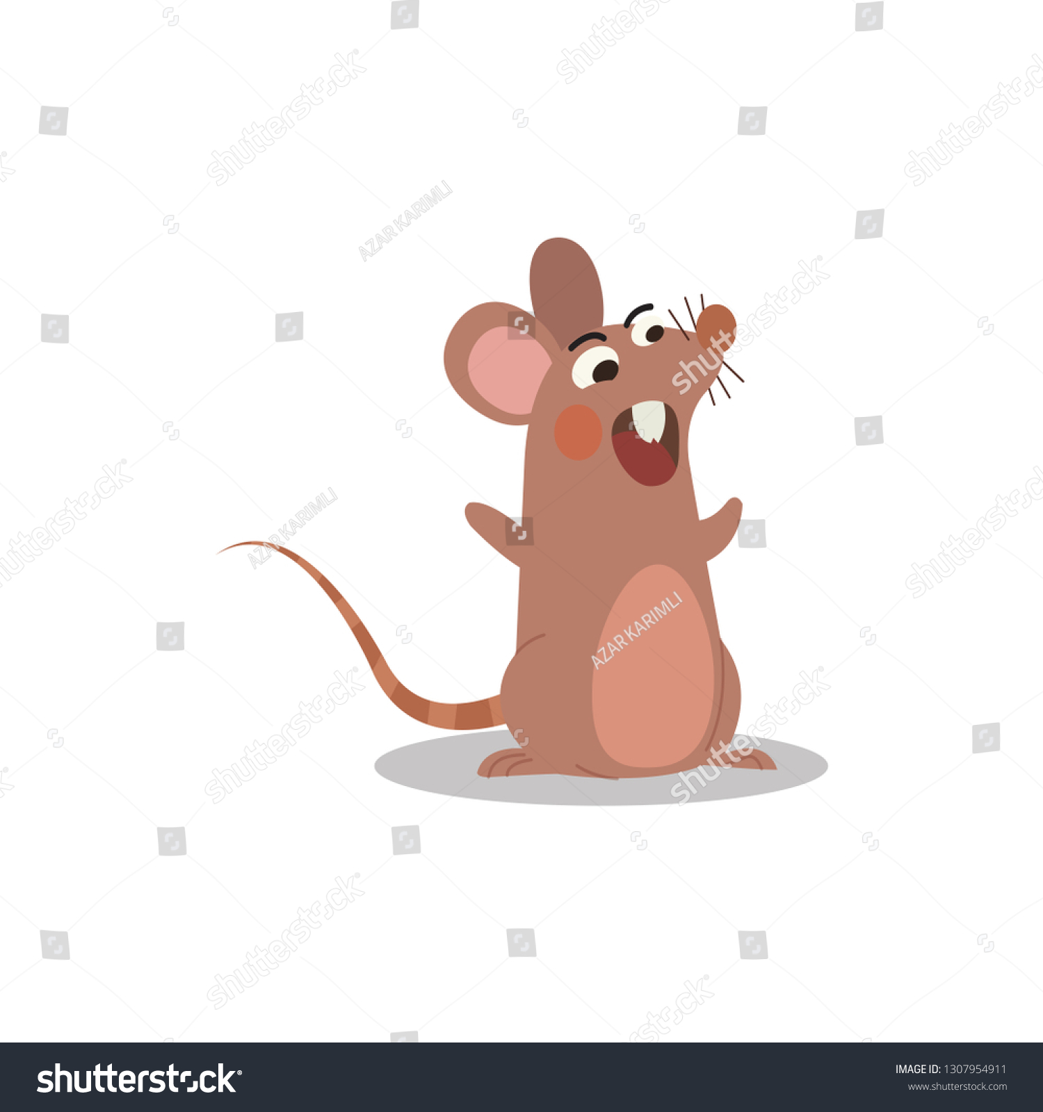 Cute Happy Mouse Icon Stock Vector (Royalty Free) 1307954911