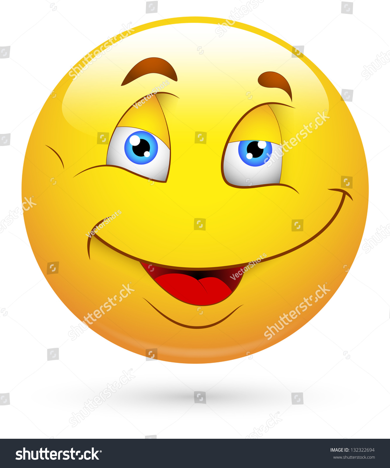 Cute Happy Smiley Vector Face: vetor stock (livre de direitos) 132322694