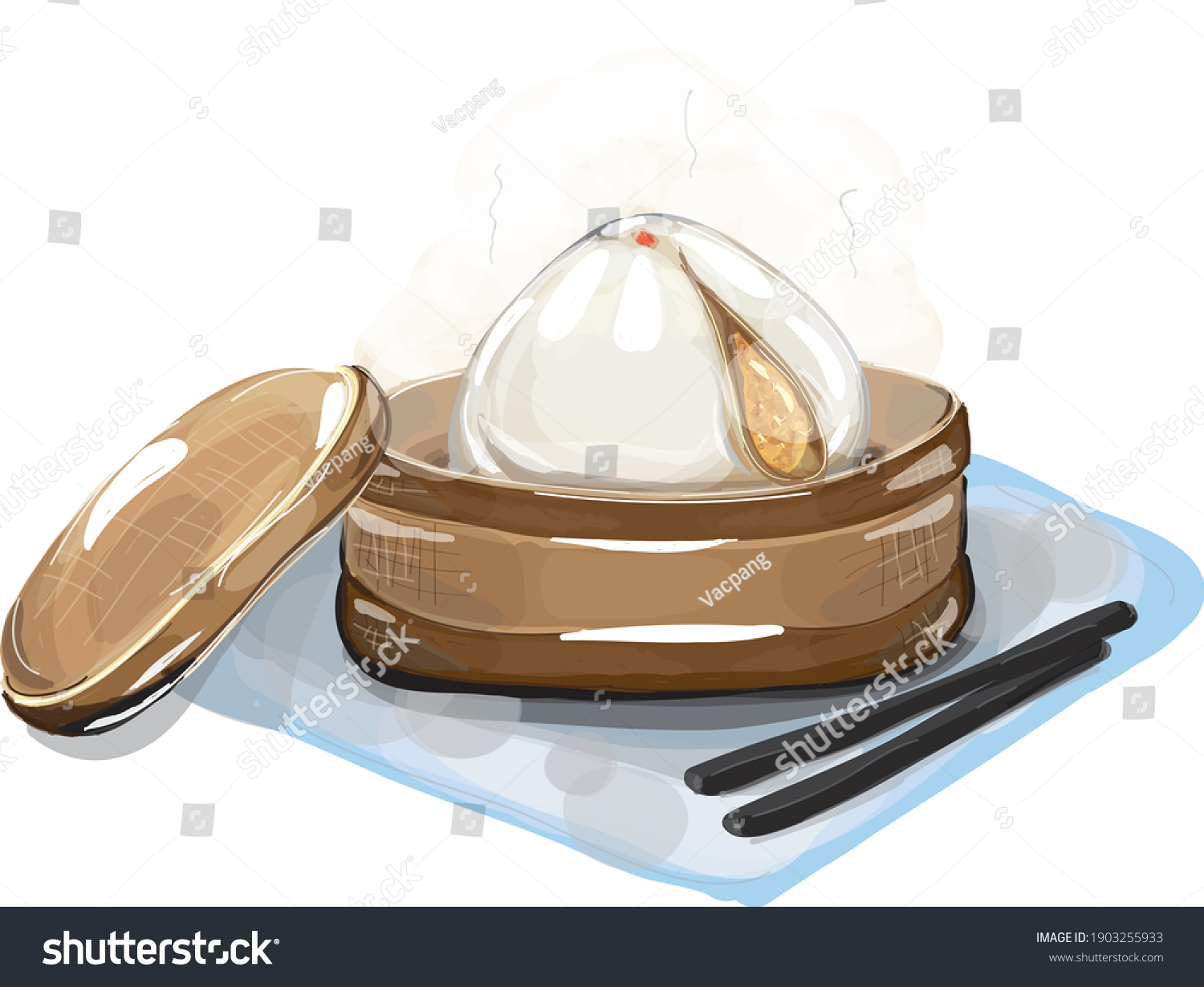 Cute Happy Stream Bun Vector Stock Vector (Royalty Free) 1903255933