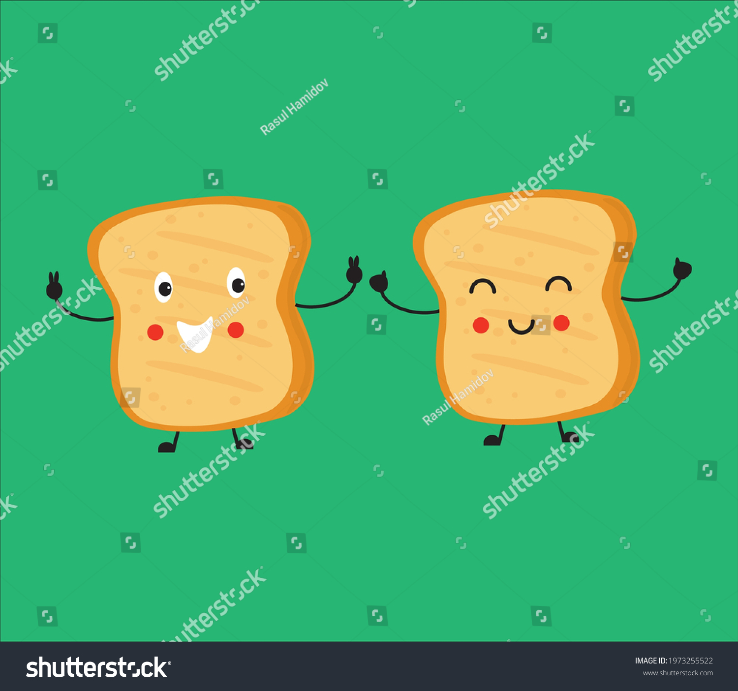 Cute Happy Toasts Vector Illustrator Stock Vector (Royalty Free ...