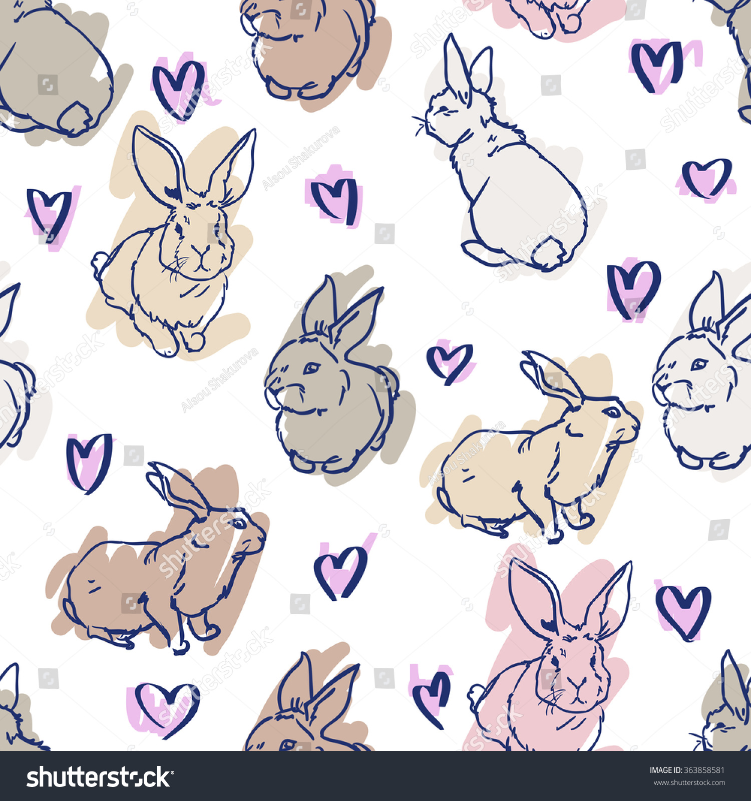 Cute Hare Rabbit Sketch Vector Illustration Stock Vector (Royalty Free ...