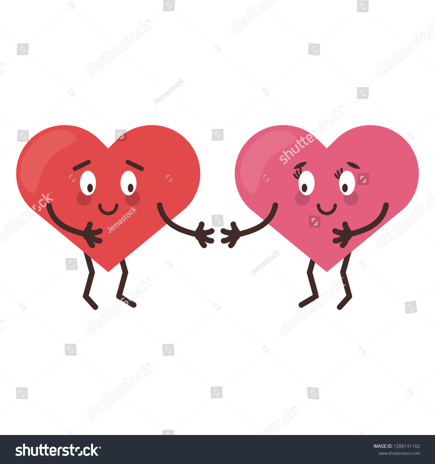 Cute Heart Cartoon Stock Vector (Royalty Free) 1288141102