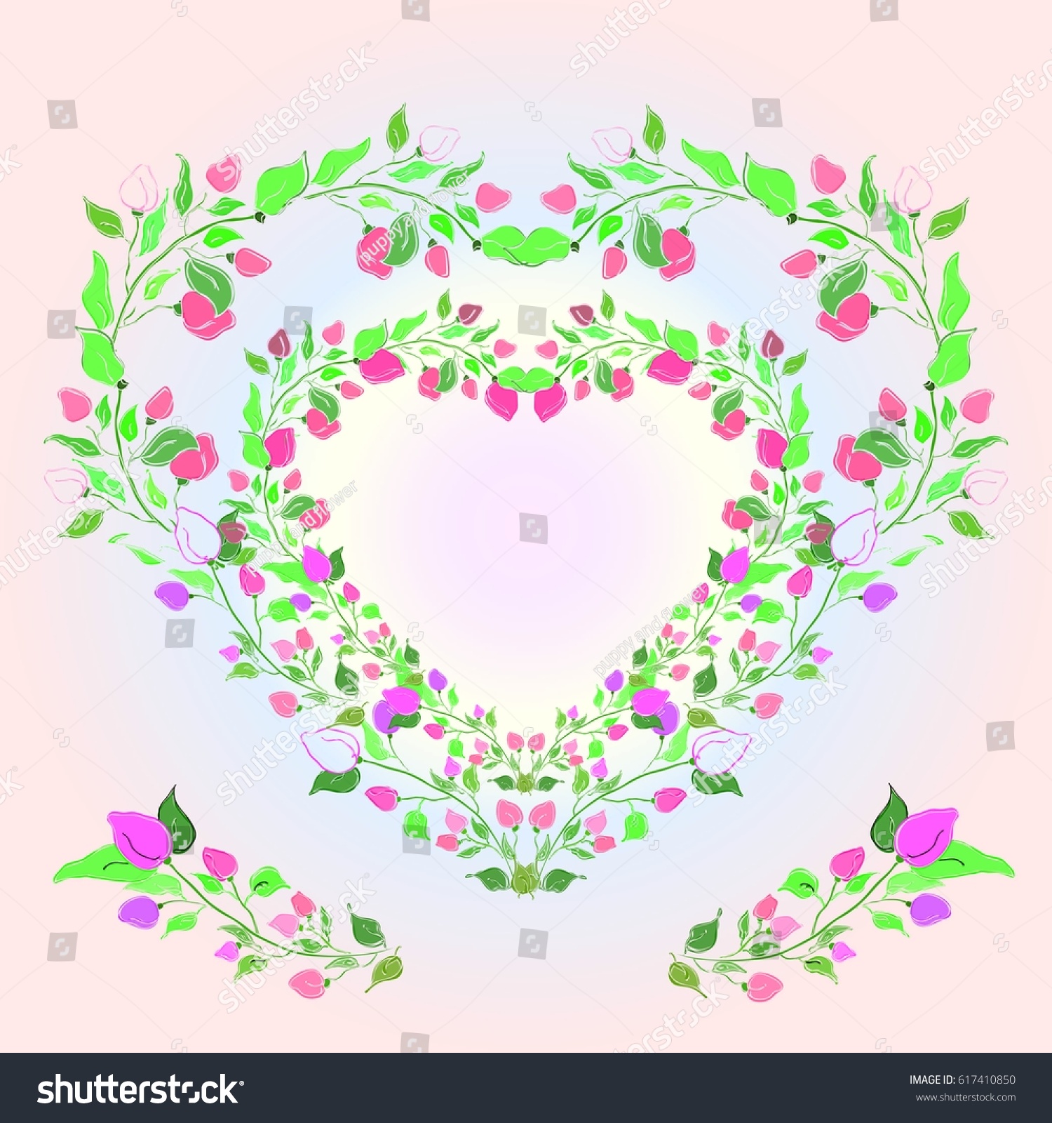 Cute Heart Frame Stock Vector (Royalty Free) 617410850 | Shutterstock