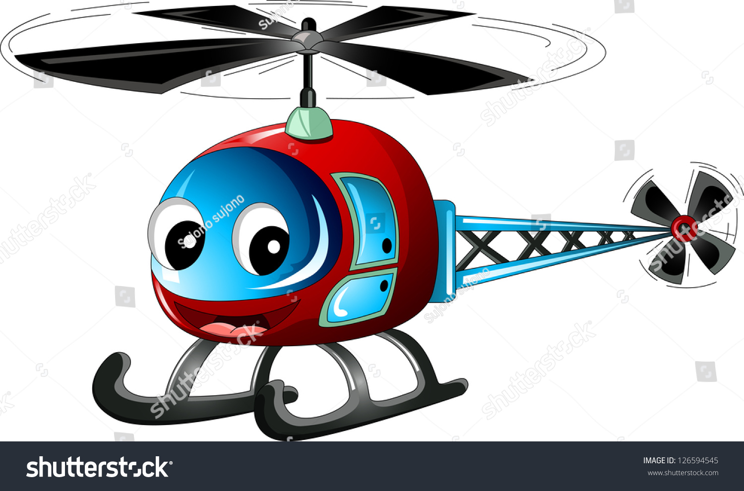 Cute Helicopter Cartoon stockvector (rechtenvrij) 126594545 - Shutterstock