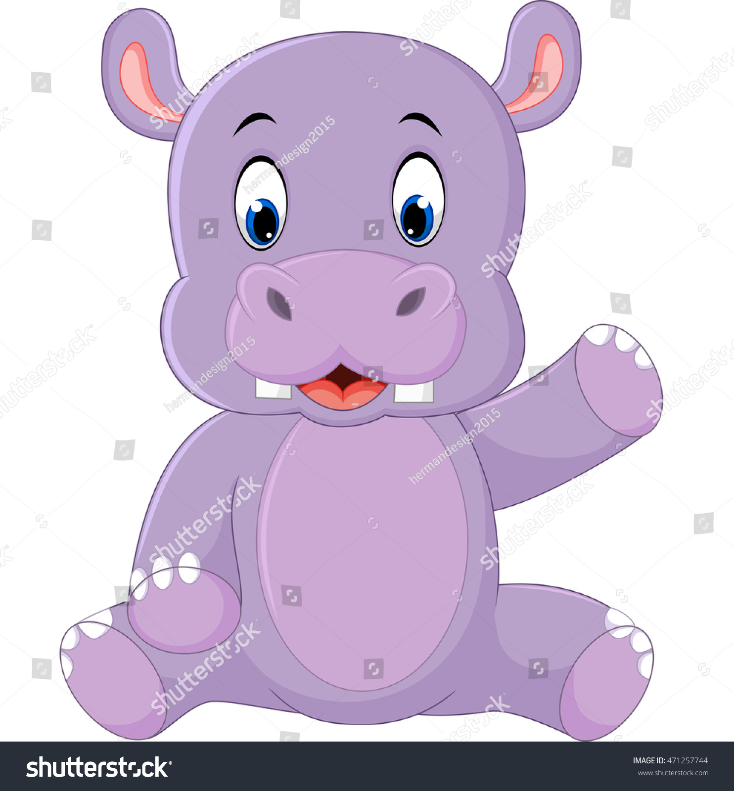Cute Hippo Cartoon Stock Vector 471257744 - Shutterstock