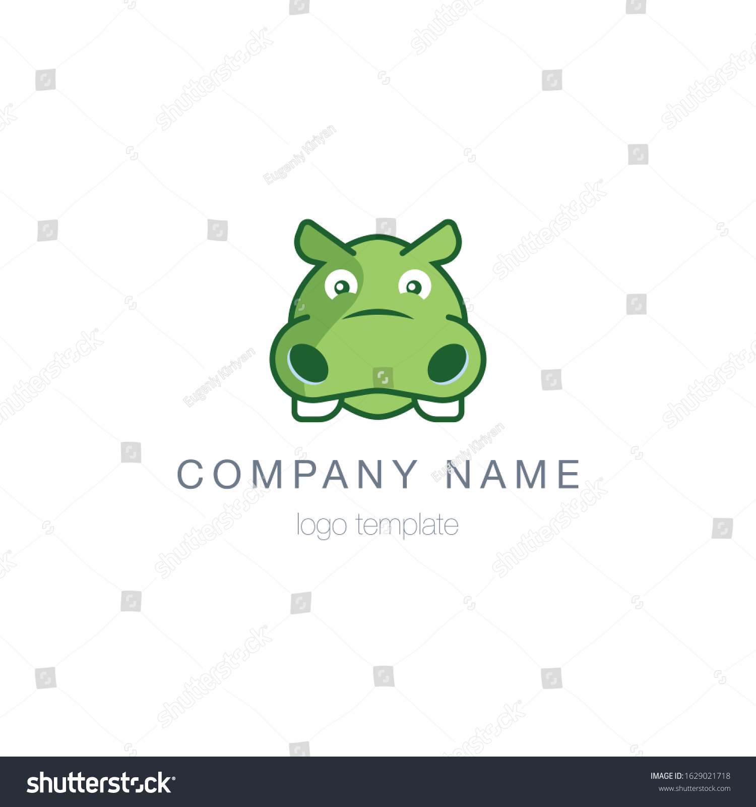 Cute Hippo Logo Template Vector: vector de stock (libre de regalías ...