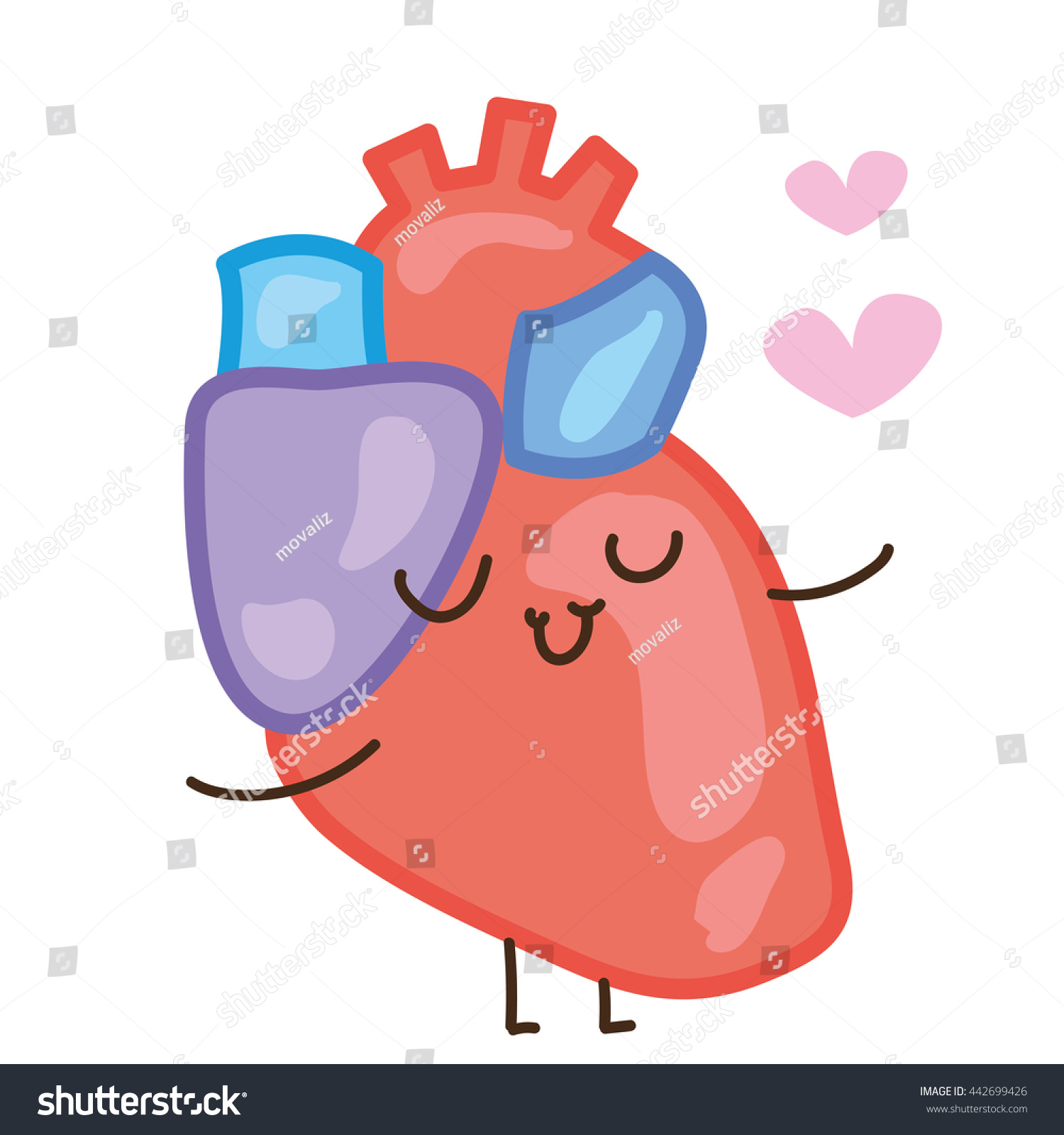 Cute Illustration Cartoon Happy Human Heart Stock Vector (Royalty Free ... Cute Illustration Cartoon Happy Human Heart Stock Vector (Royalty Free ...