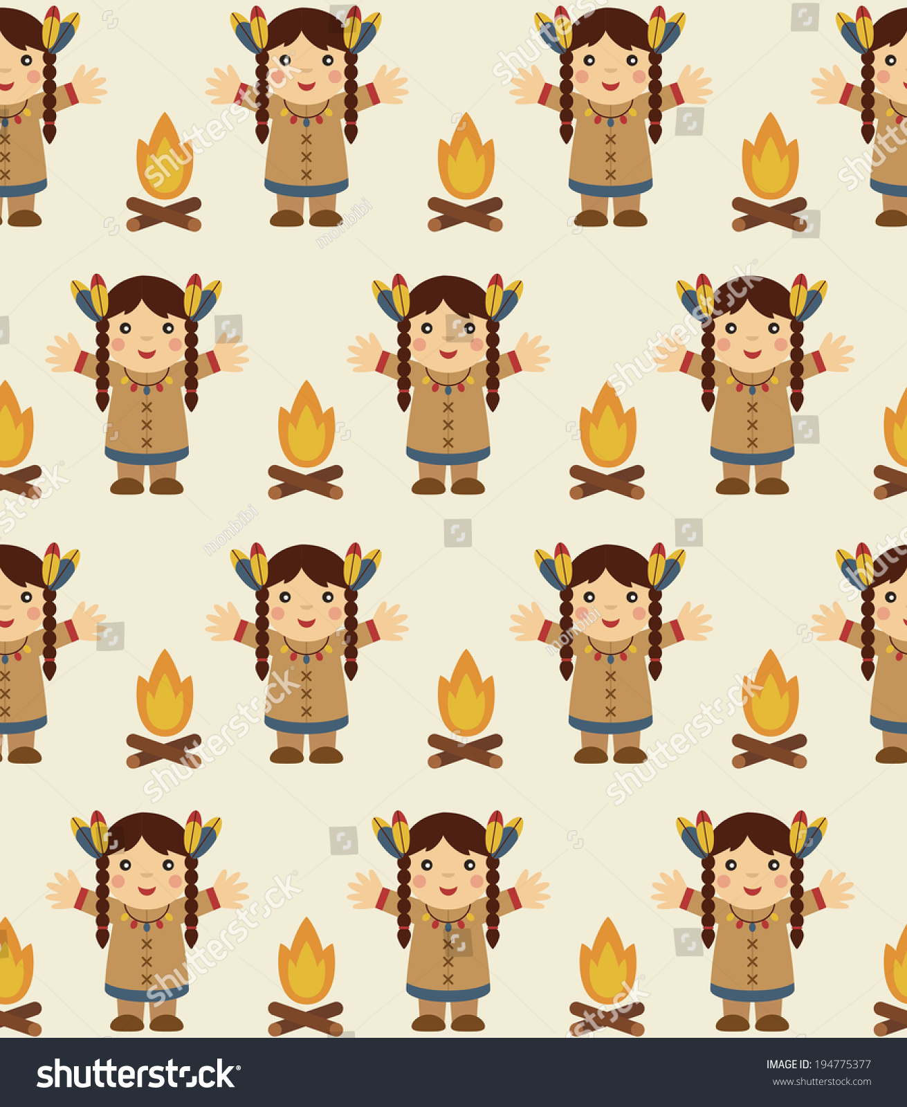Cute Indian Pattern Design Vector Illustration: vector de stock (libre ...