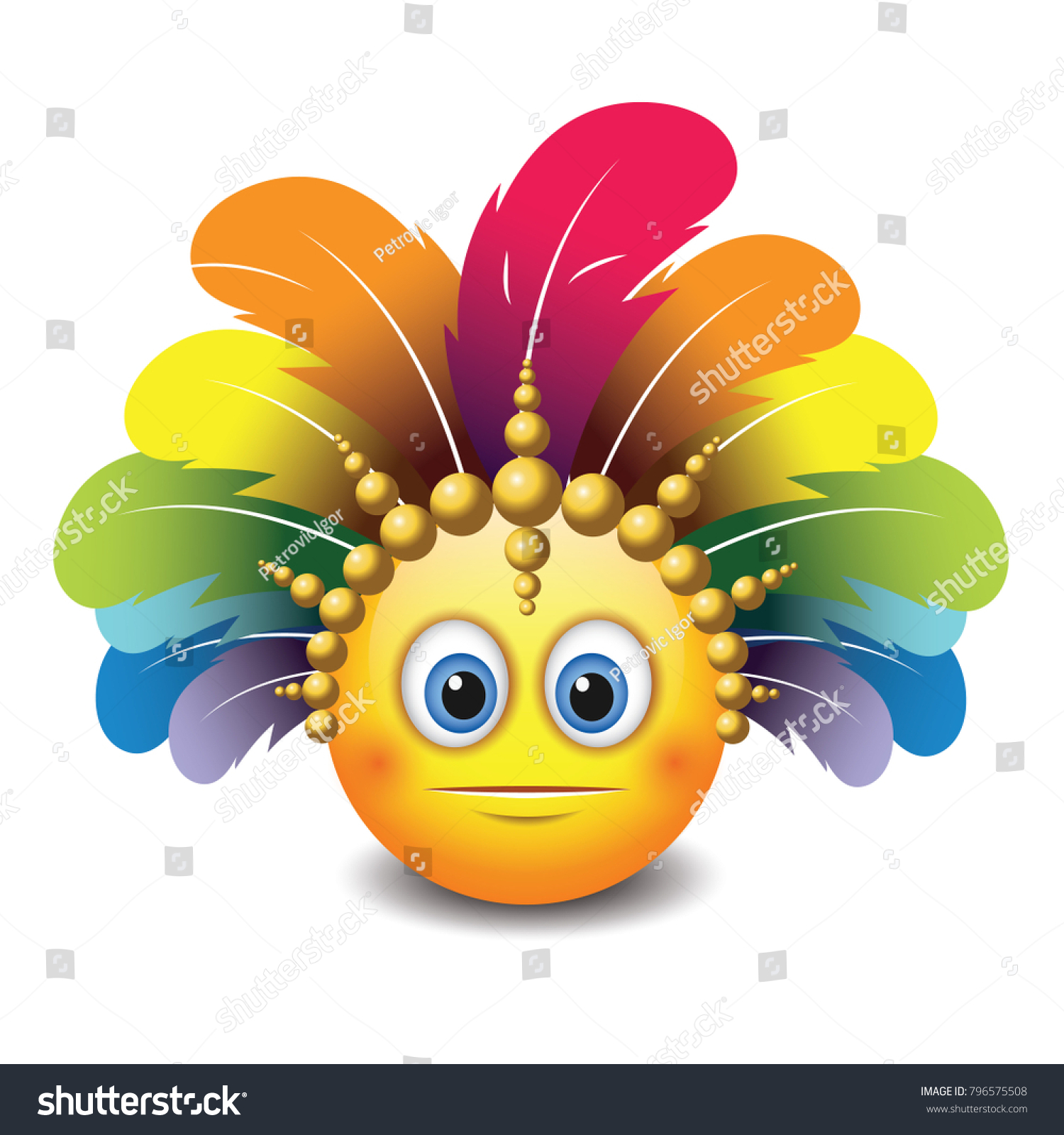 Vektor Stok Cute Indifferent Emoticon Isolated On White (Tanpa Royalti ...