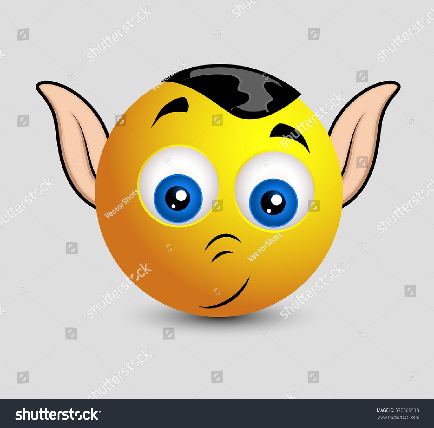 Cute Innocent Elf Emoticon Stock Vector (Royalty Free) 377309533