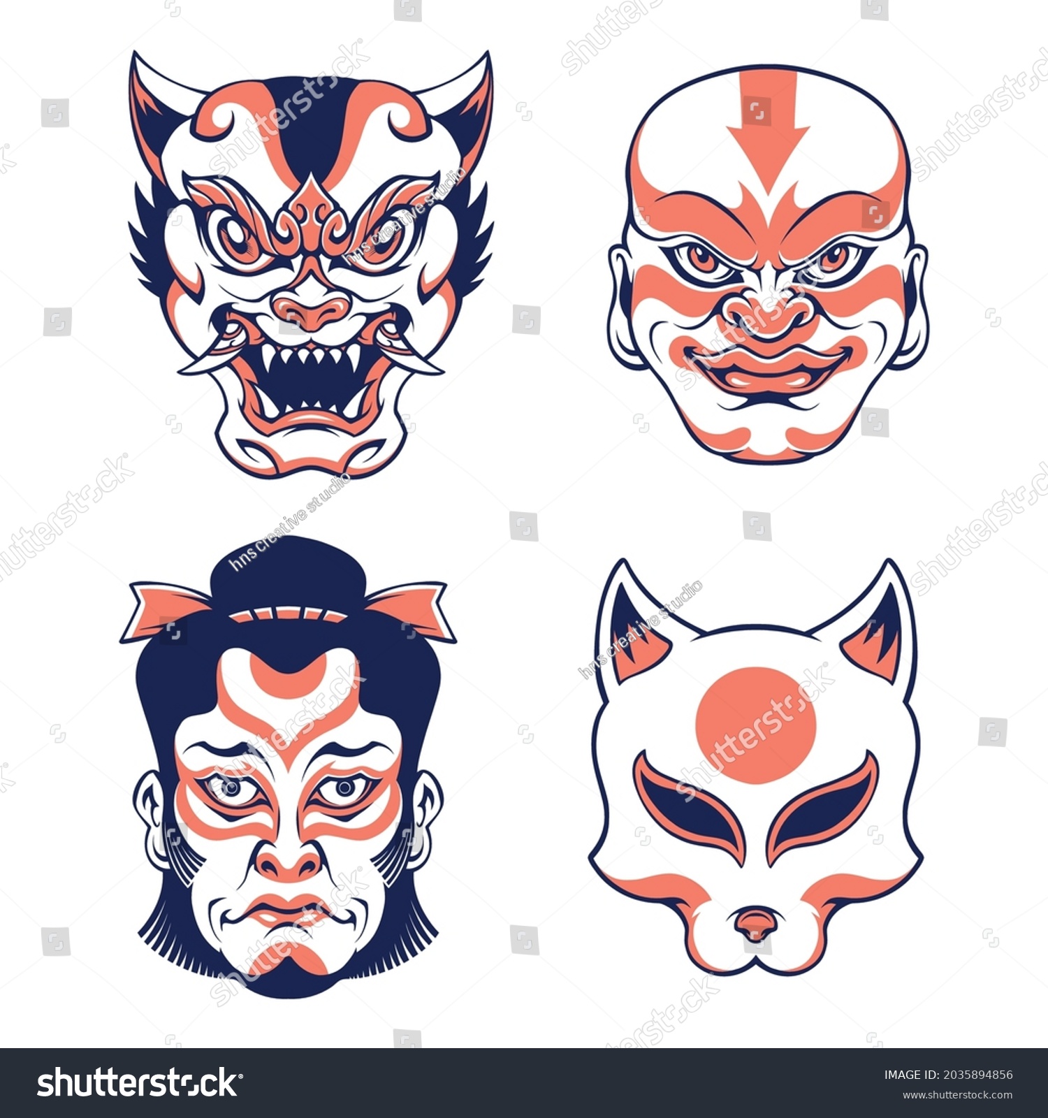 Cute Japanese Mask Vector Set: เวกเตอร์สต็อก (ปลอดค่าลิขสิทธิ์ ...