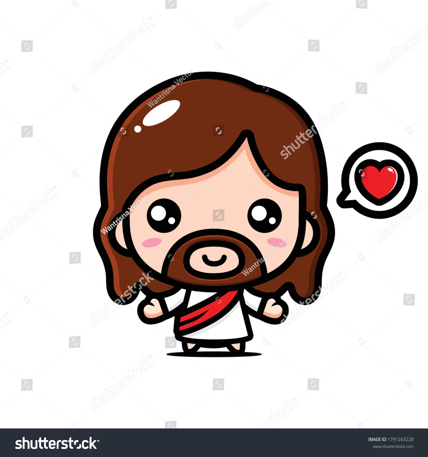 Cute Jesus Christ Vector Design: เวกเตอร์สต็อก (ปลอดค่าลิขสิทธิ์ ...