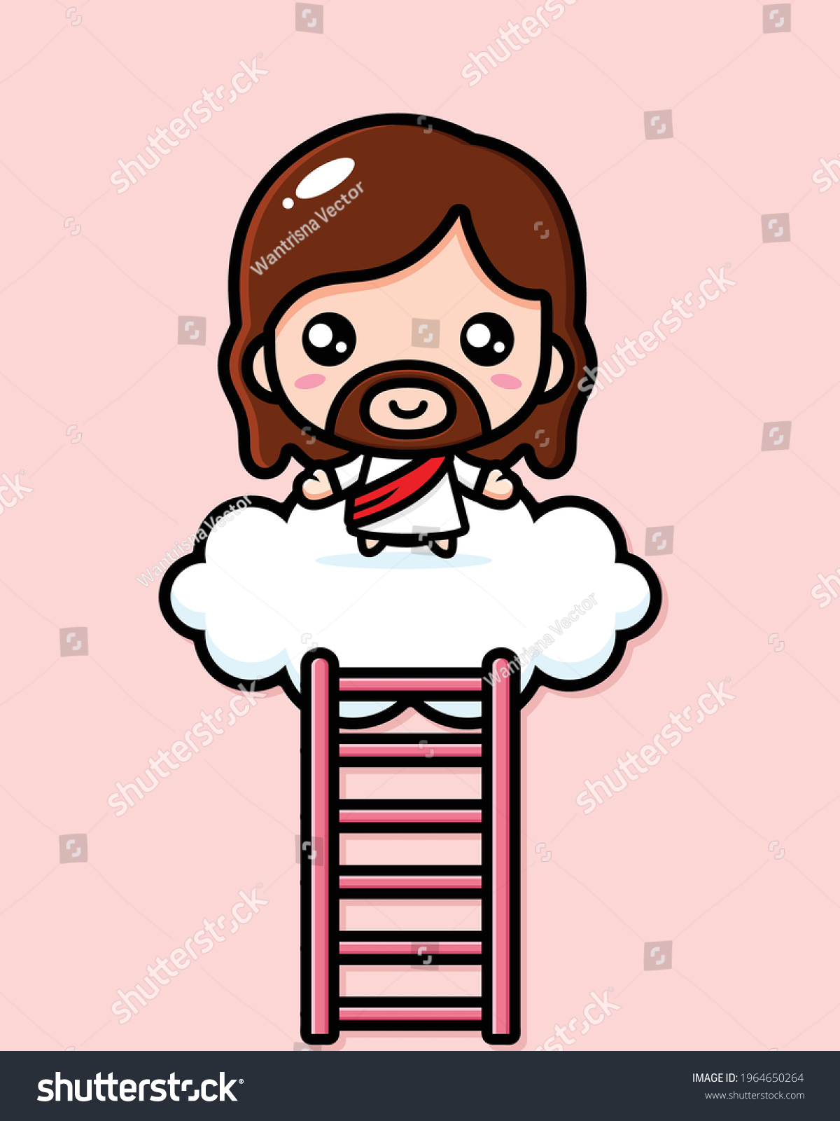 Cute Jesus Christ Vector Design Stock Vector (Royalty Free) 1964650264
