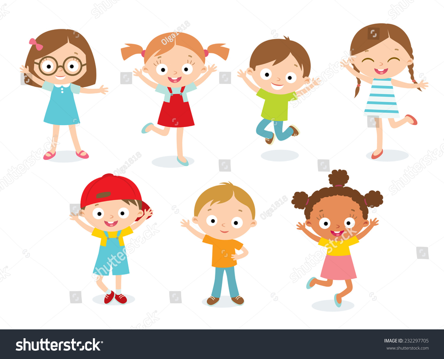 Cute Kids Stock Vector 232297705 : Shutterstock