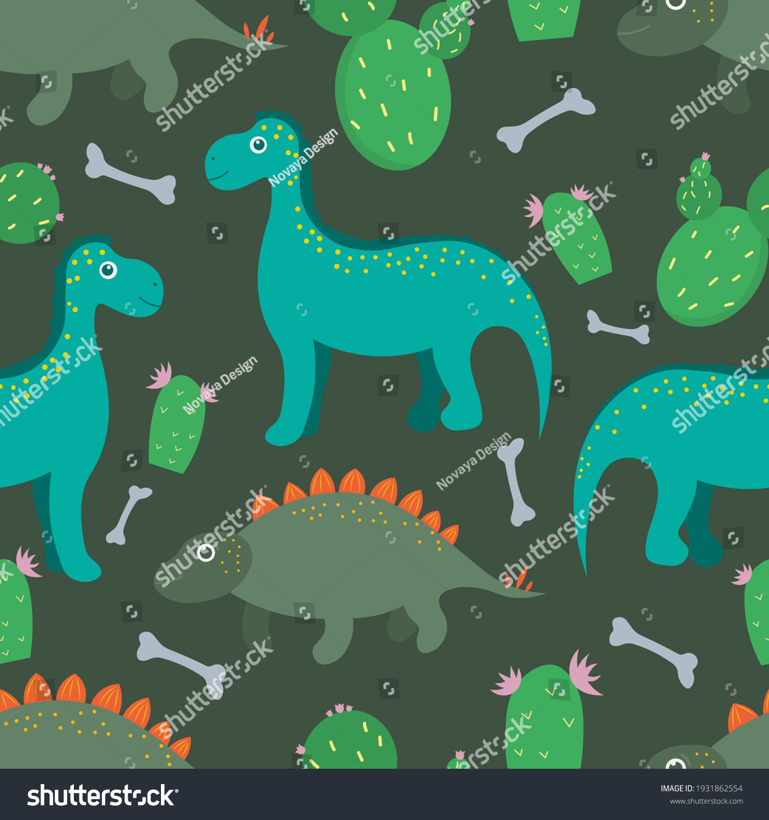 El vector de dinosaurio infantil se: vector de stock (libre de regalías ...