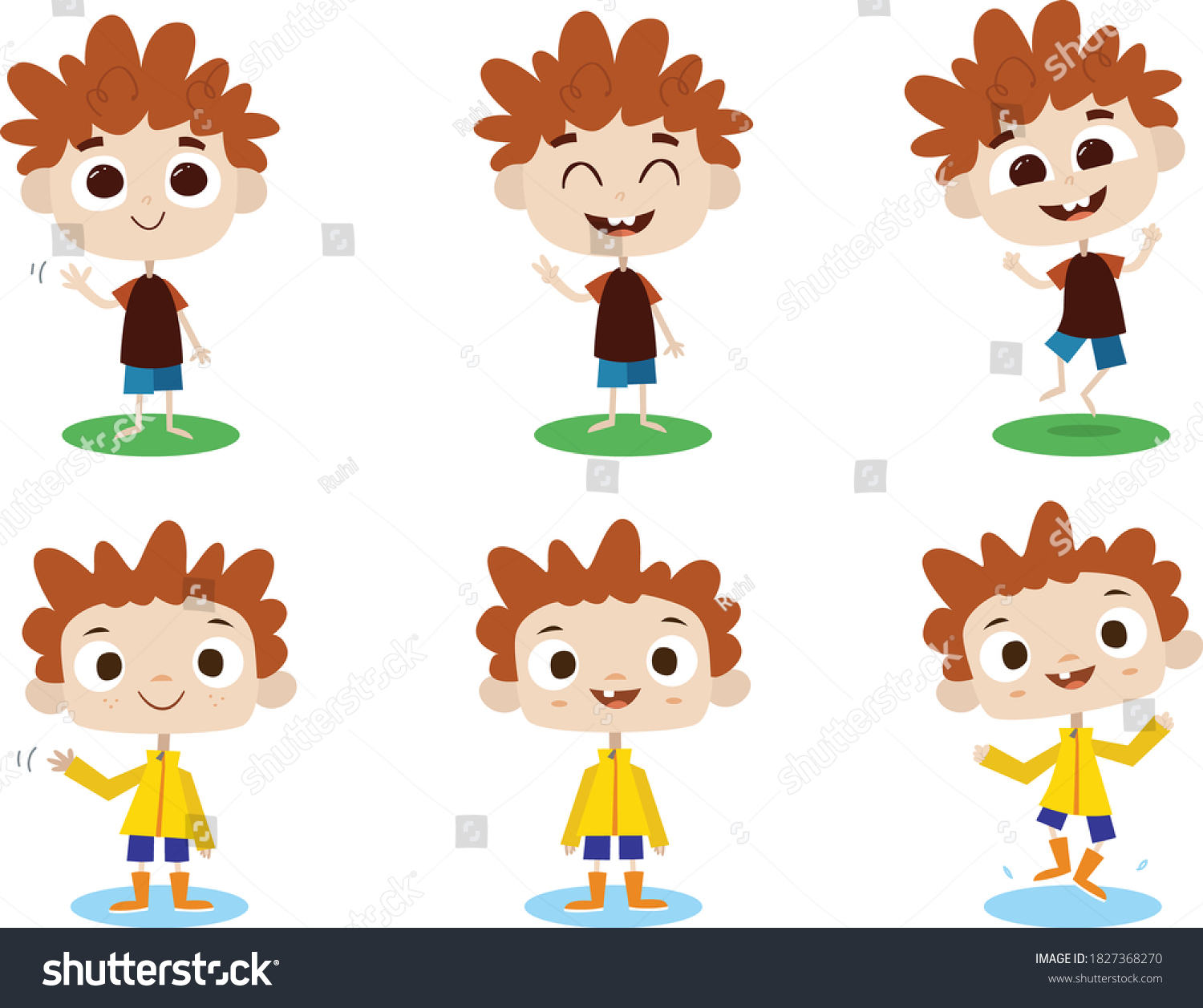 Cute Kids Gesture Expression Set Vector Stock Vector (Royalty Free ...