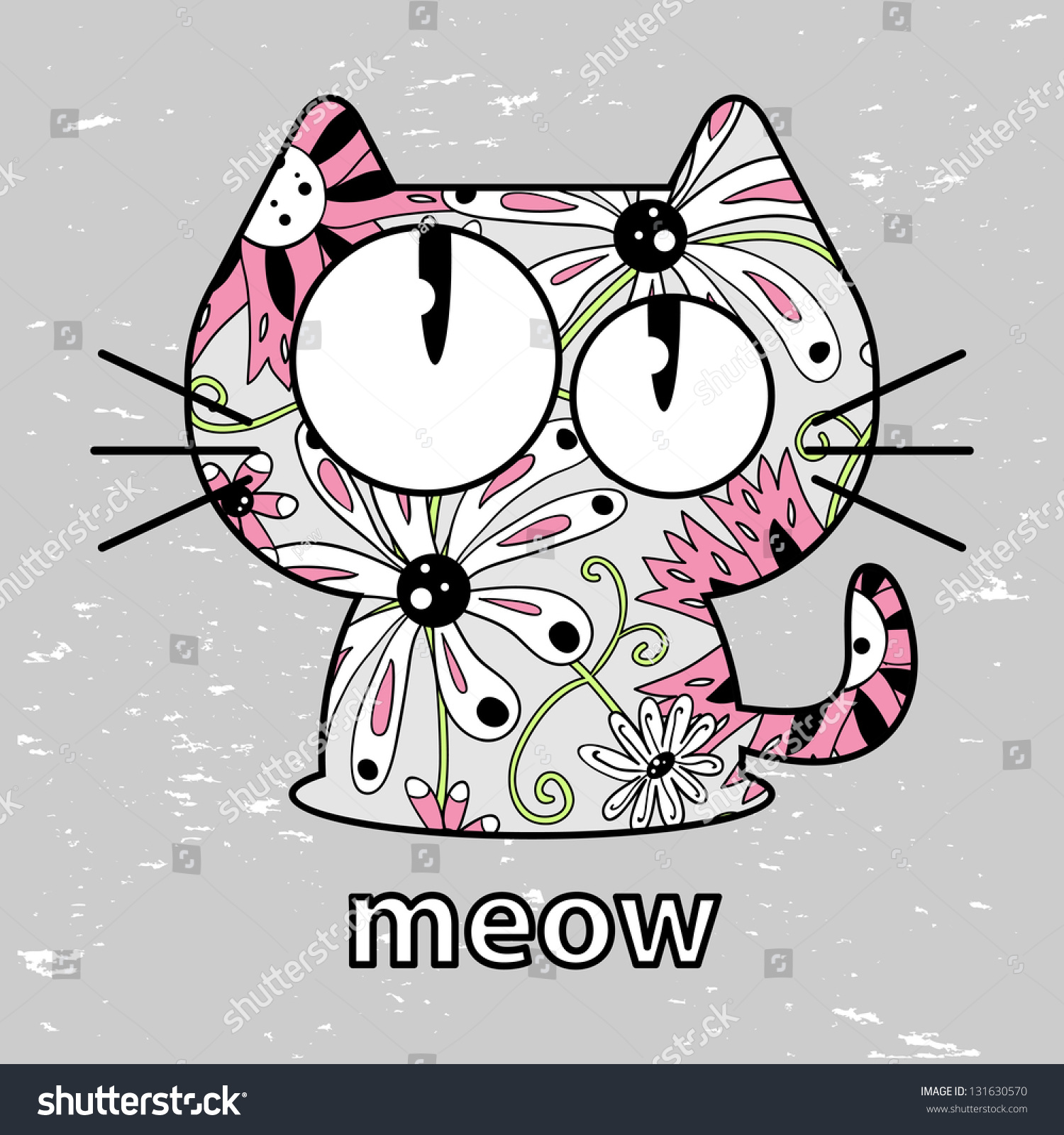 Cute Kitty Seamless Texture Illustration: เวกเตอร์สต็อก (ปลอดค่า ...
