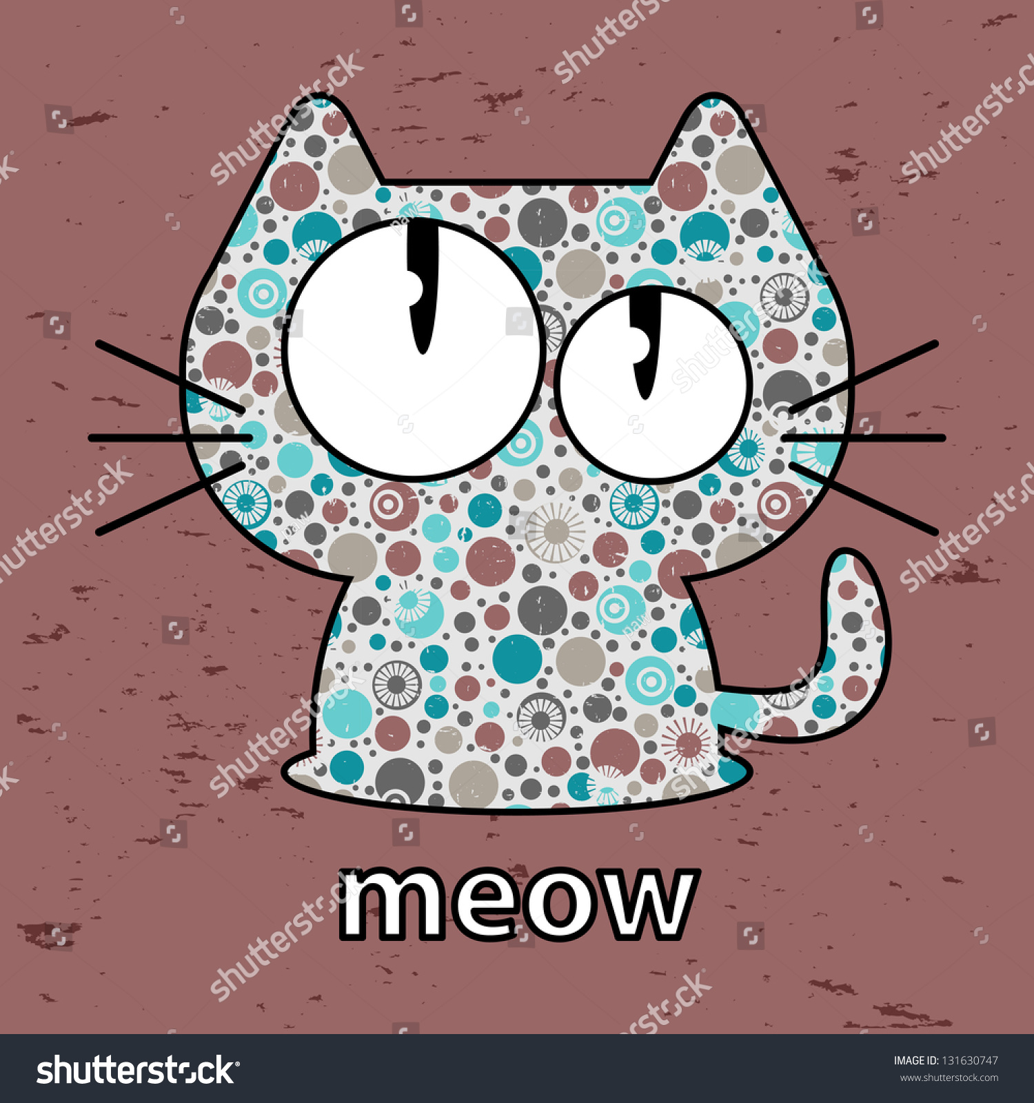 Cute Kitty Seamless Texture Illustration Stock Vector (Royalty Free) 131630747