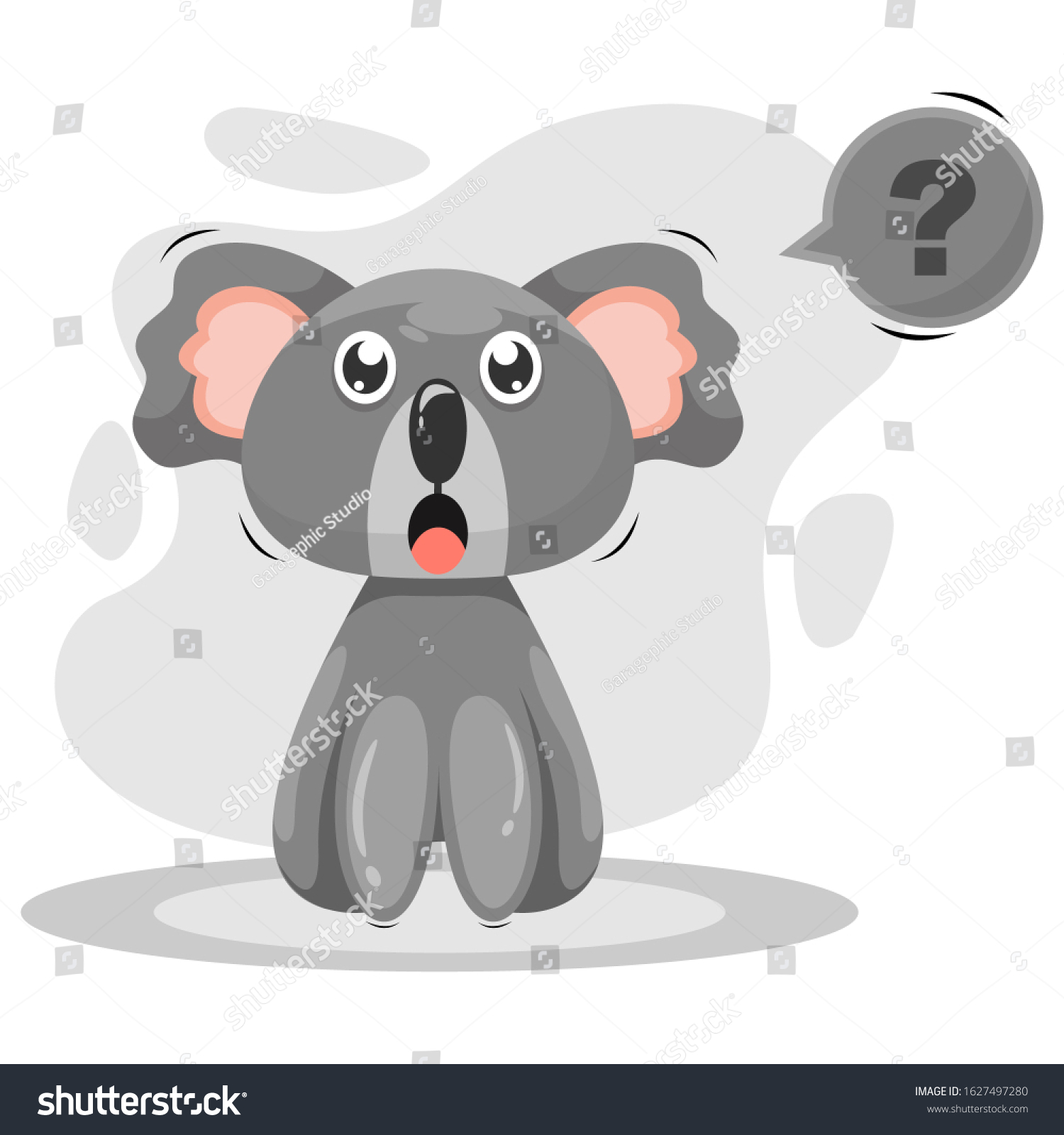 Cute Koala Emoticon Cartoon Vector Stock Vector (Royalty Free) 1627497280