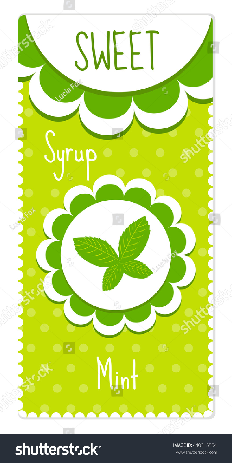 Cute Labels Drinks Syrup Mint Label Stock Vector (Royalty Free ...