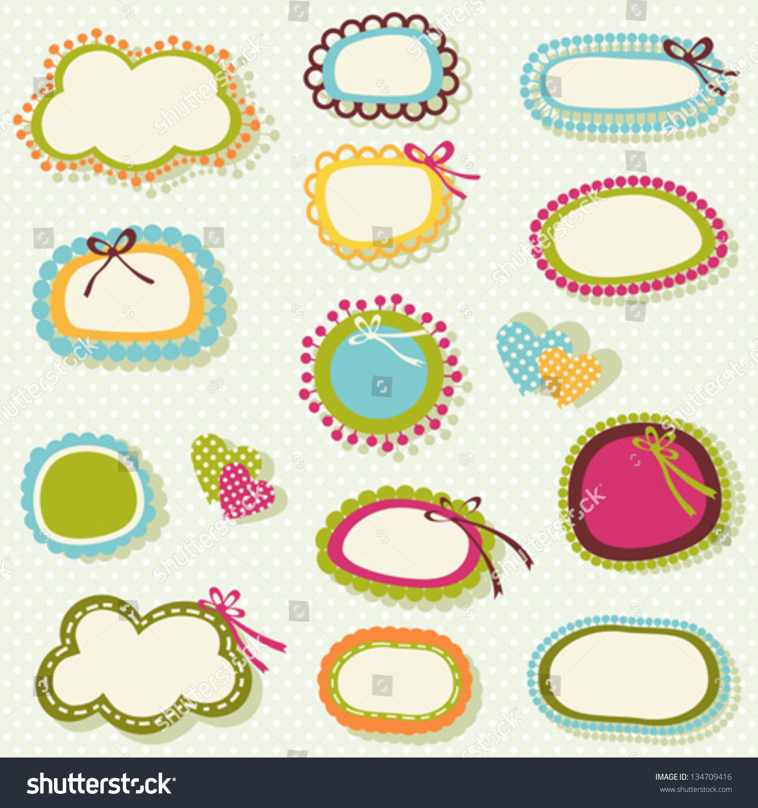 Cute Labels Set Spring Colors Stock Vector 134709416 - Shutterstock