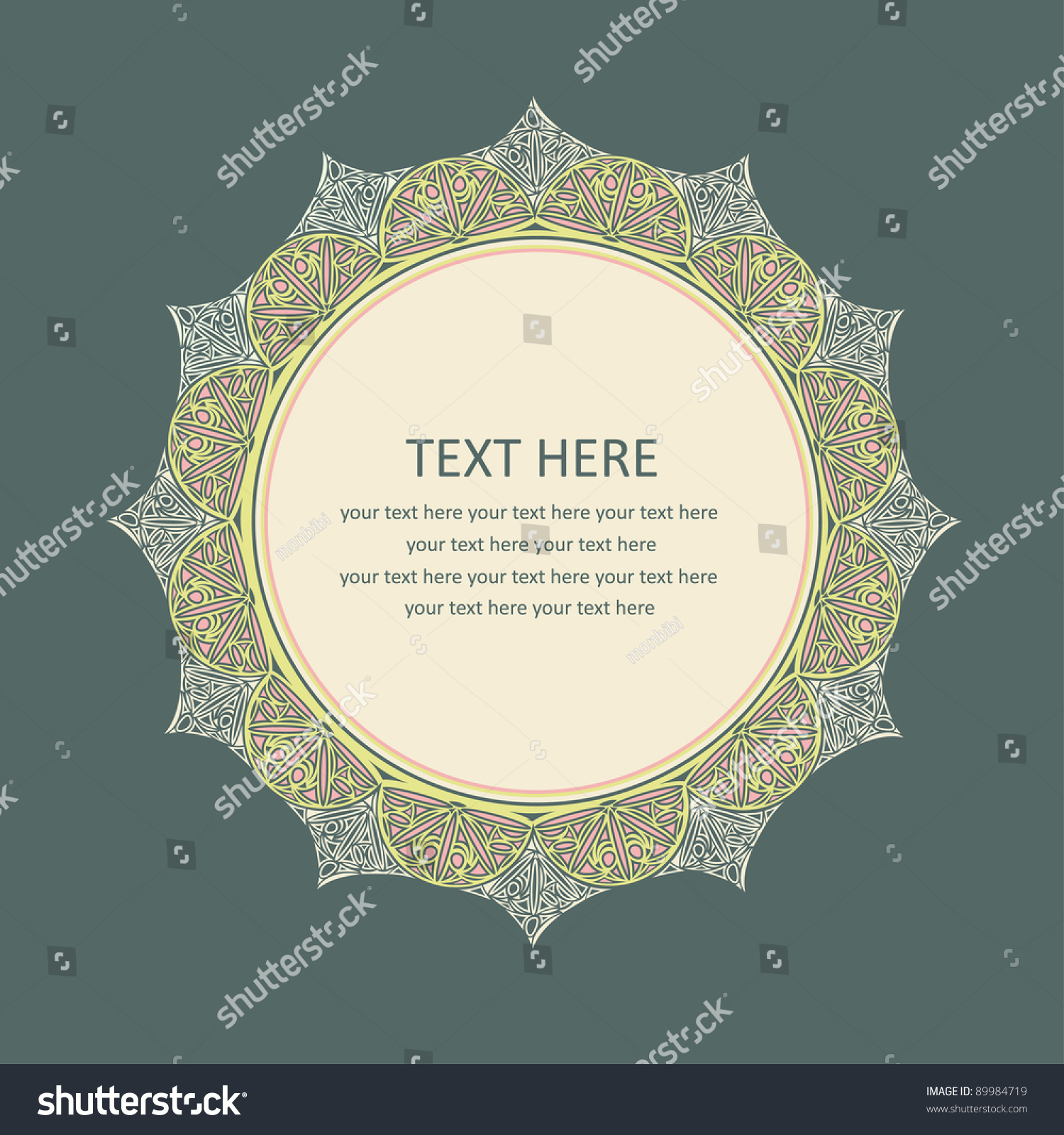 Cute Lace Frame Vector Illustration Stock Vector (Royalty Free) 89984719
