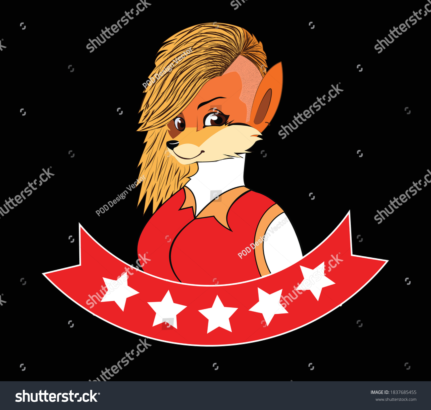 Cute Lady Fox Design Vector Illustration Stock Vector (Royalty Free ...