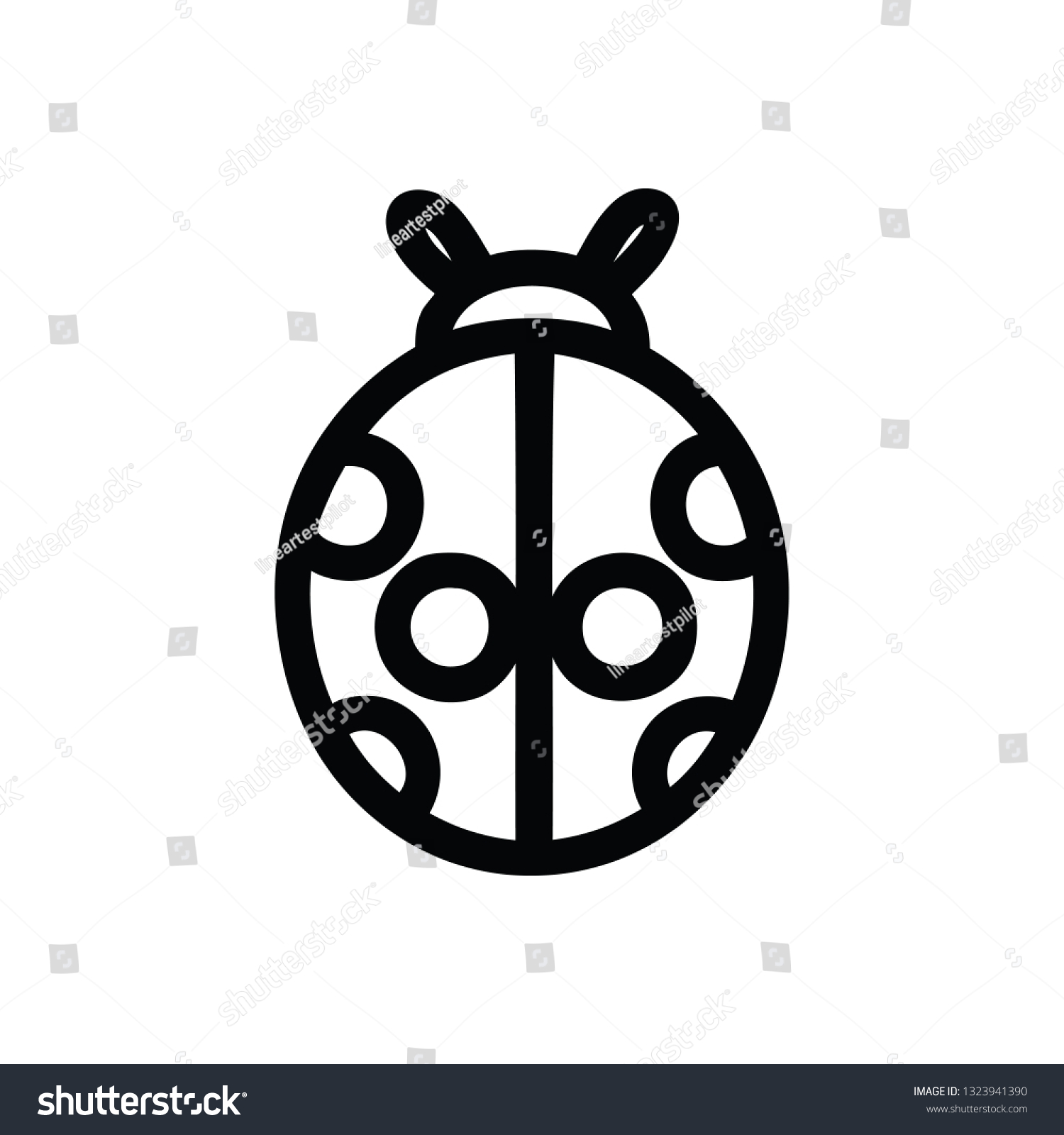Cute Ladybug Icon Symbol Stock Vector (Royalty Free) 1323941390 ...