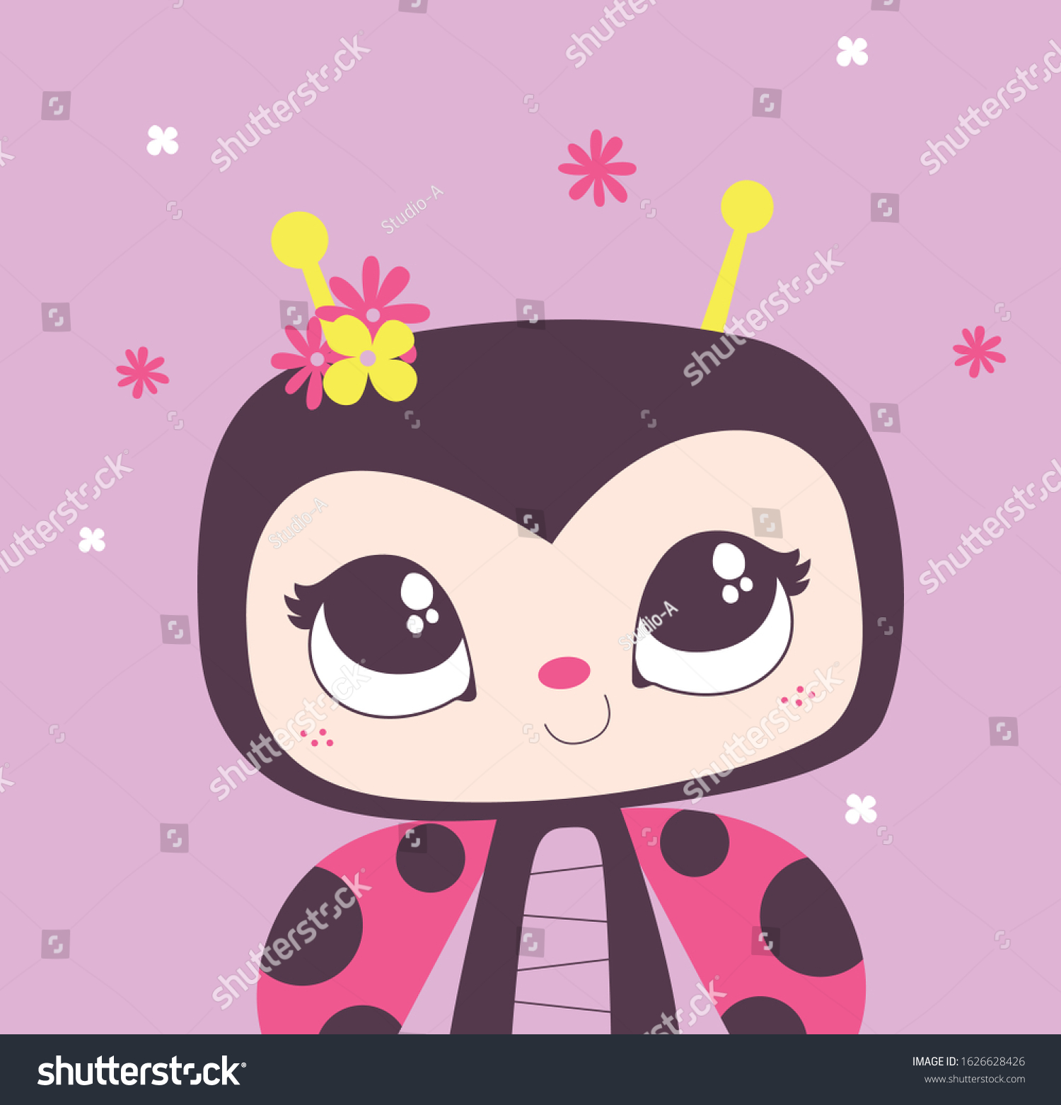Cute Ladybug Vector Illustration Textile Graphic Stock Vector (Royalty ...
