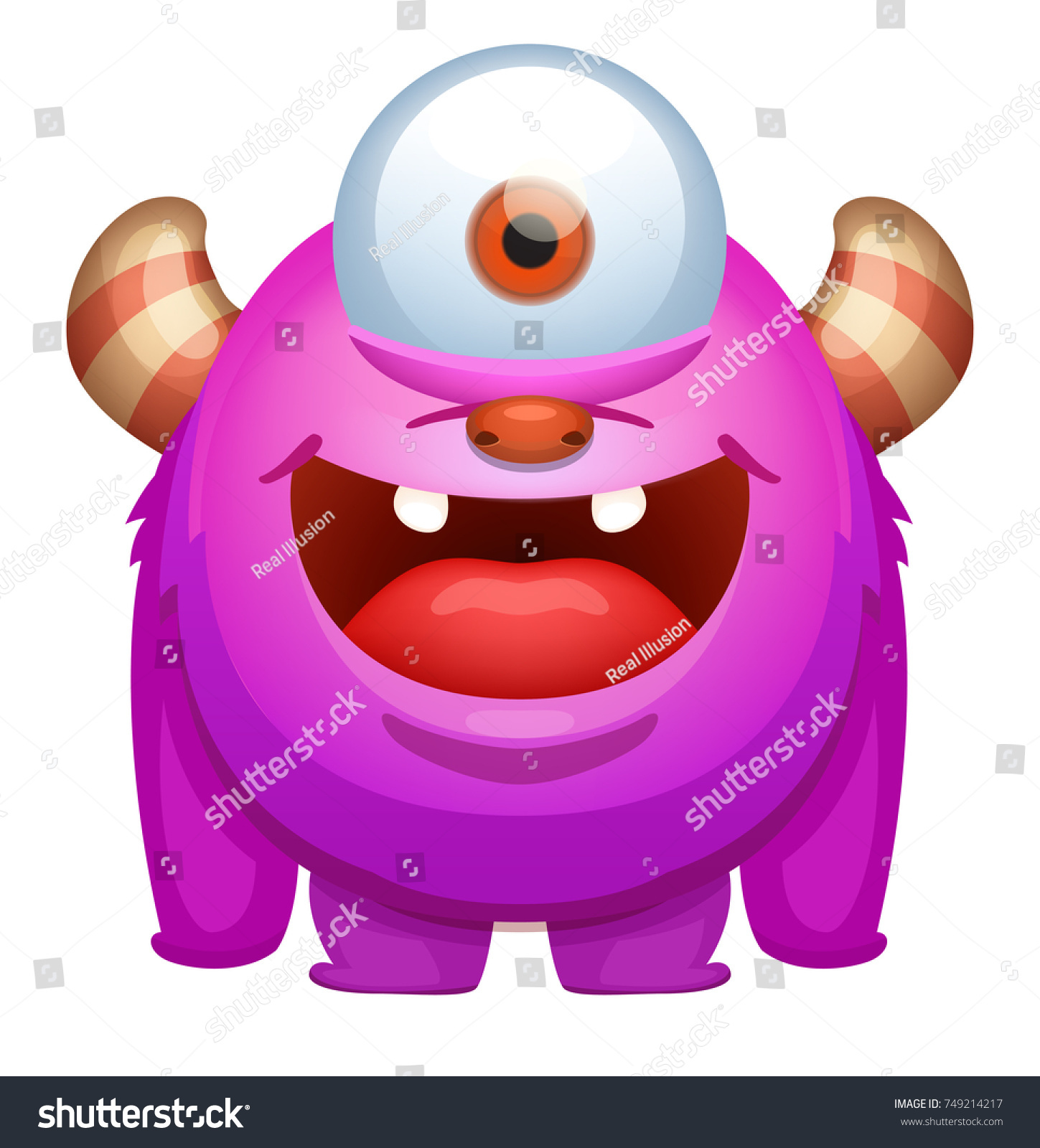 Cute Laughing Monster Stock Vector (Royalty Free) 749214217 | Shutterstock