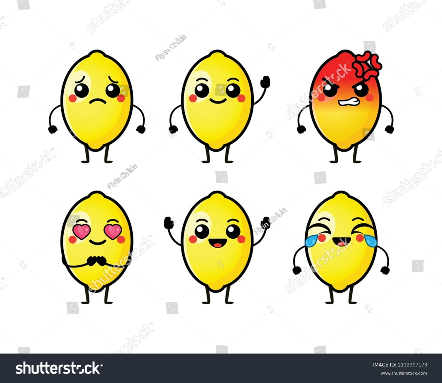 Cute Lemon Character Vector Illustration Stock Vector (Royalty Free ...